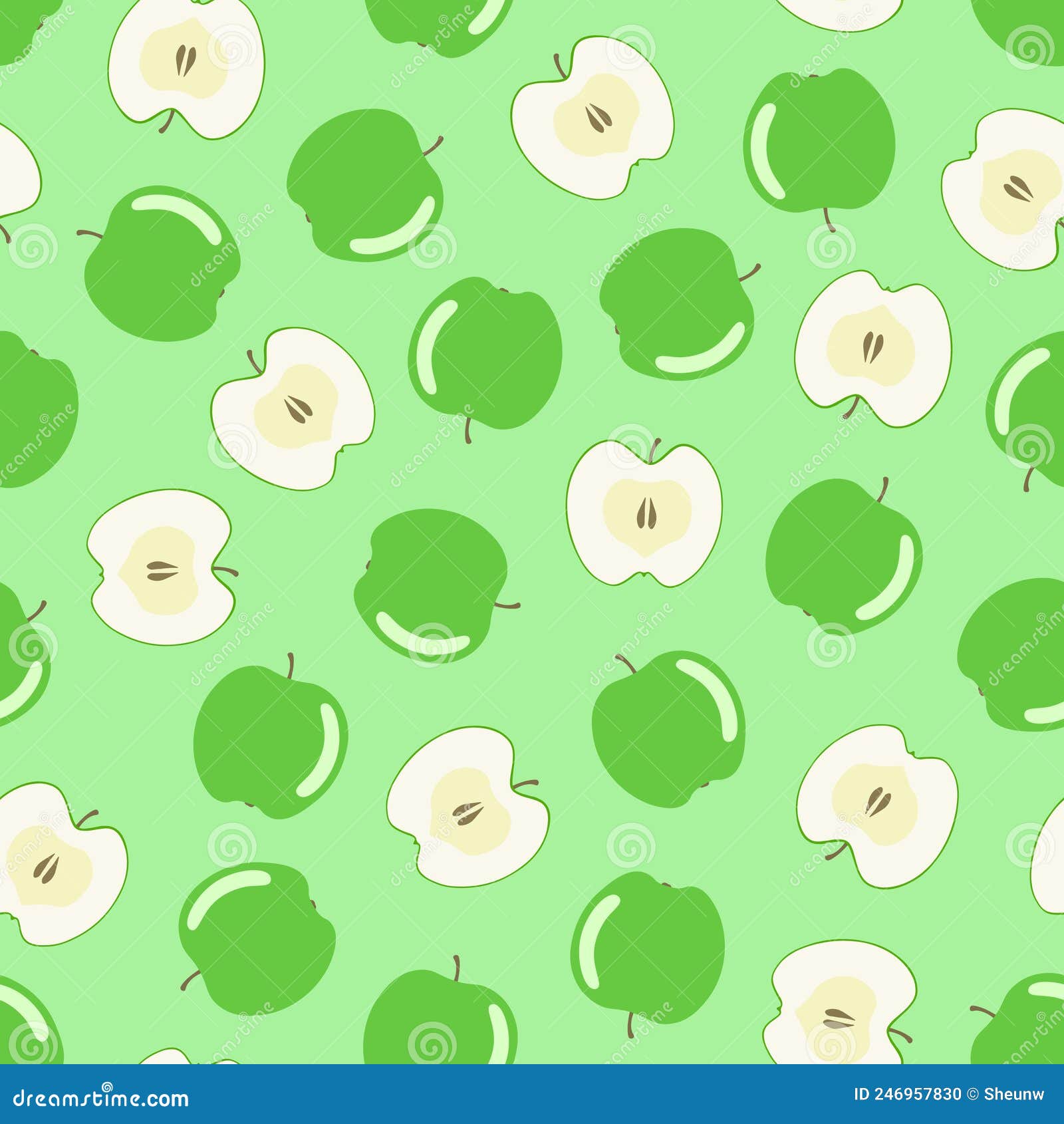 Seamless Apple Pattern Hand Drawn Design Trendy Summer Background