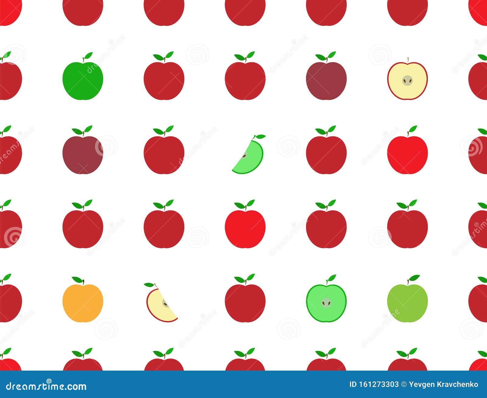 Seamless Apple Pattern on a White Background. Background of Apples ...