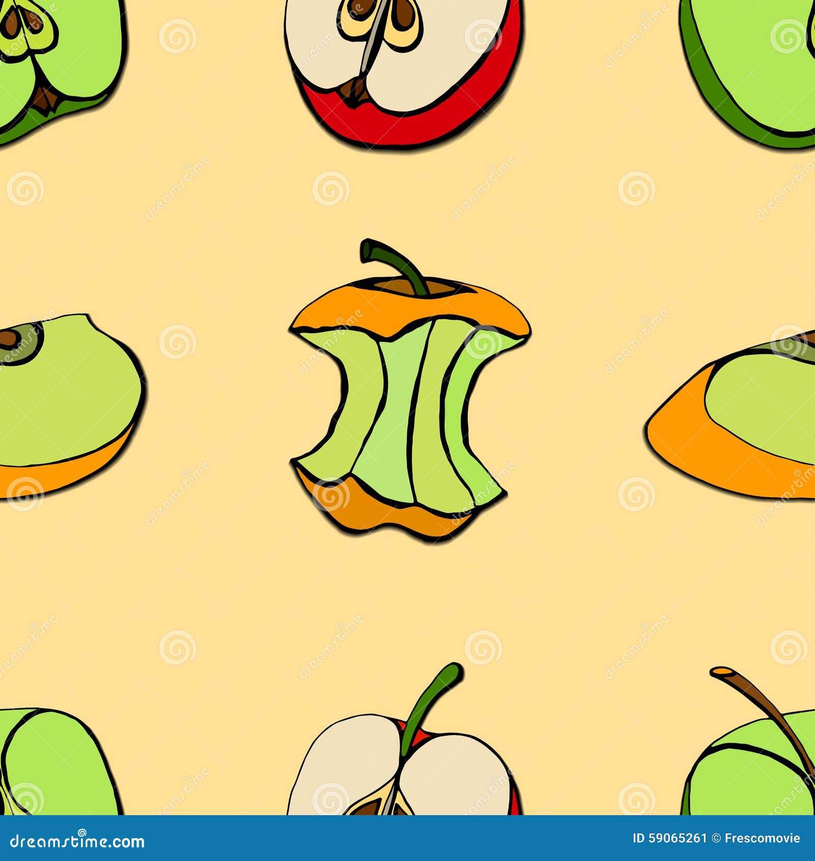 Seamless Of Apples Stock Vector Illustration Of Gather 59065261