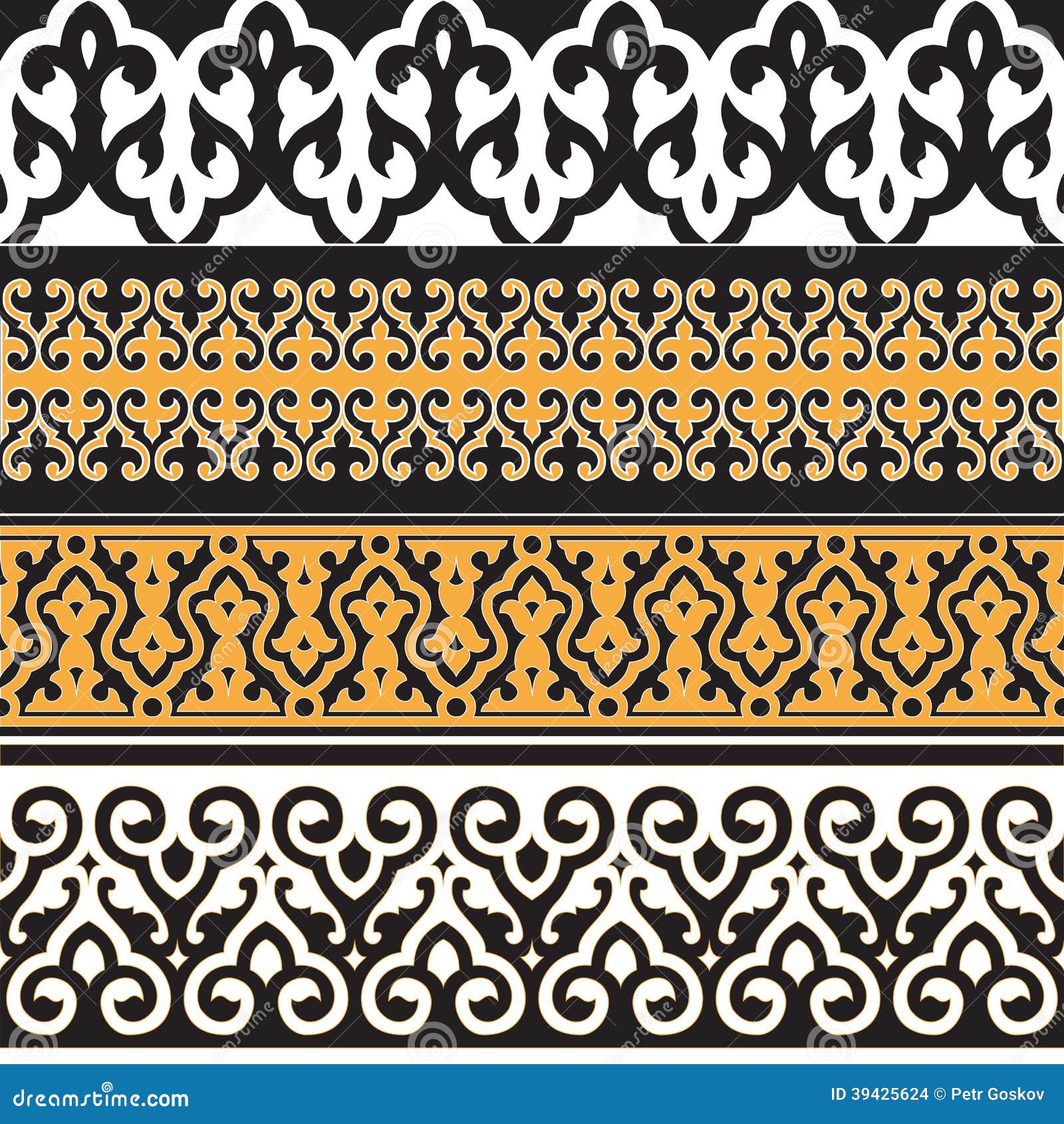 Seamless Arab Borders stock vector. Illustration of floral - 39425624