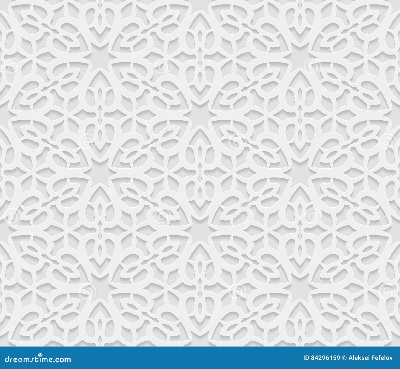 Seamless Arabic Geometric Pattern, 3D White Background, Indian Ornament ...