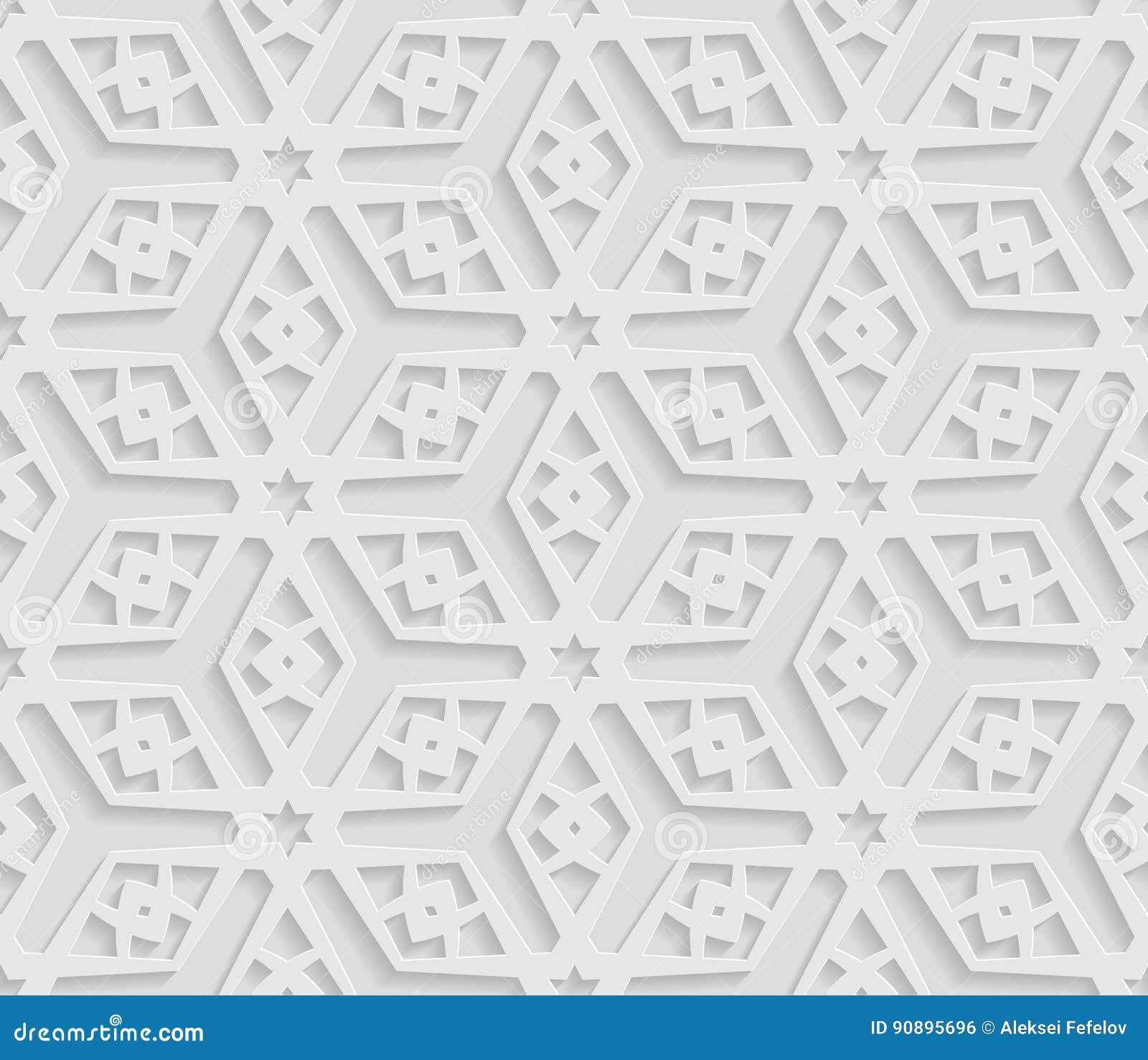 Seamless Arabic Geometric Pattern, 3D White Pattern, Indian Ornament ...