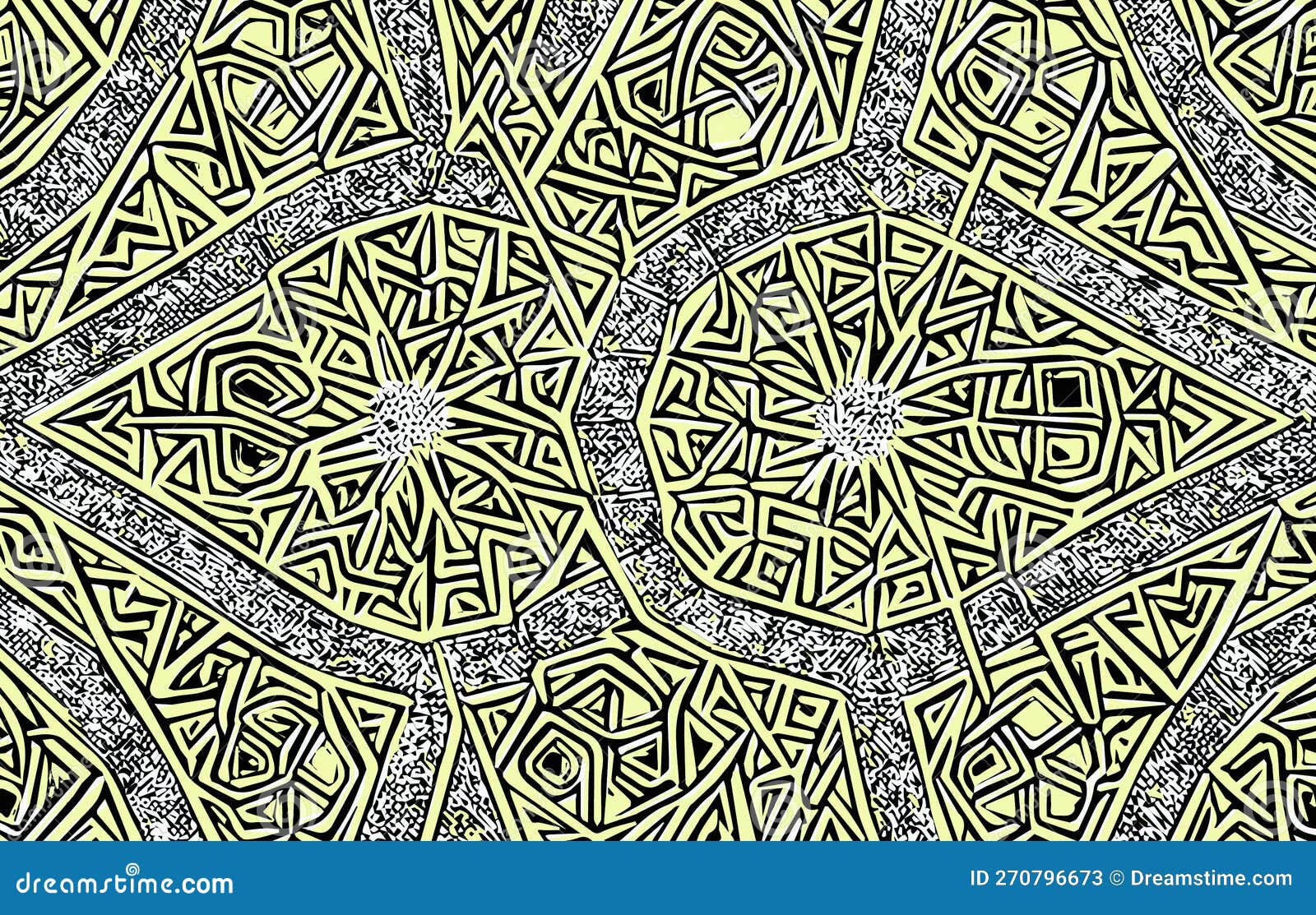 Seamless Arabic Textile Pattern on Bright Green Color Background ...