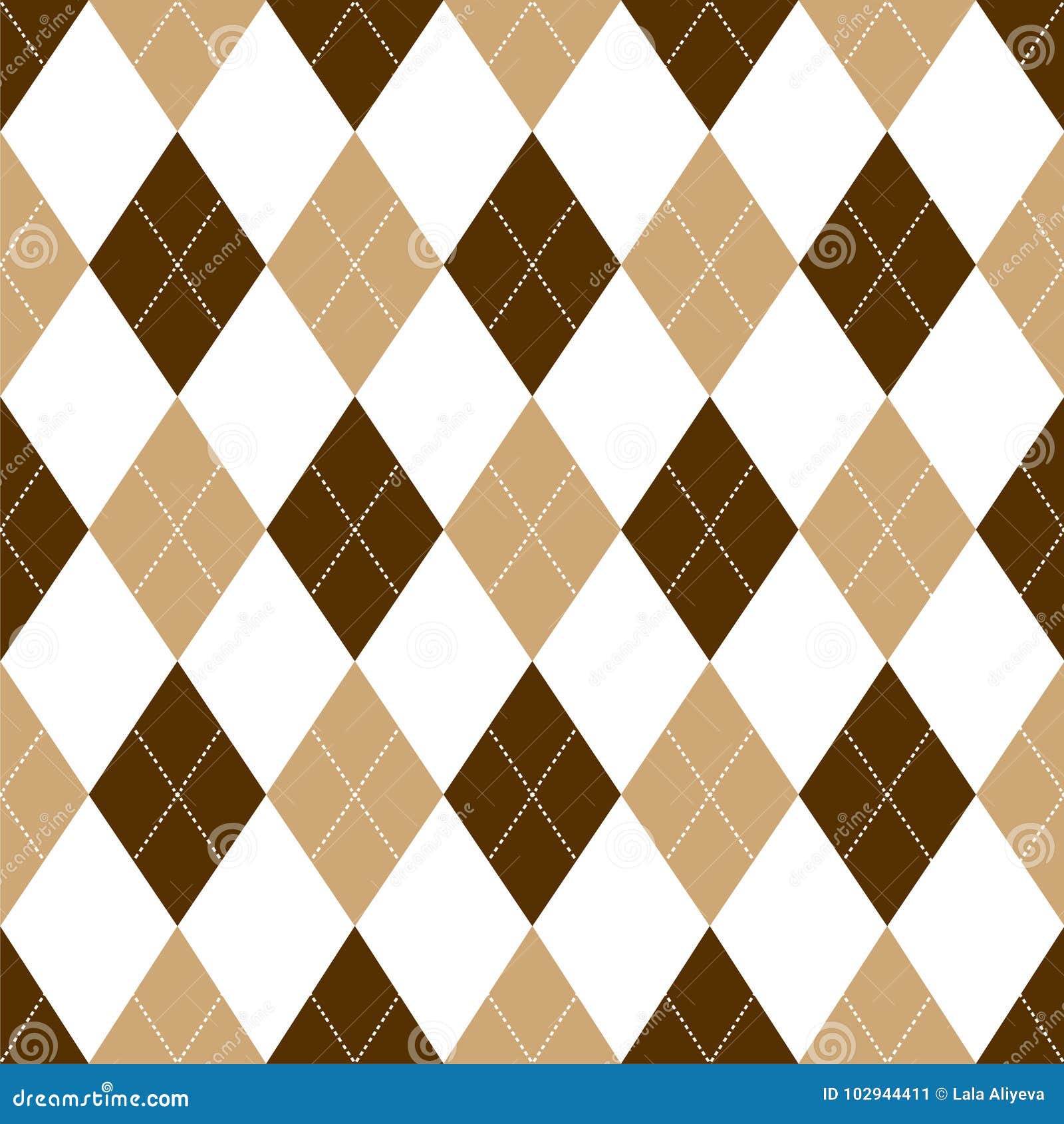 Seamless Argyle Pattern in Shades of Dark Brown with White Stitch. Vector Illustration Stock ...