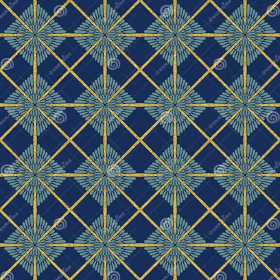 Argyle Repeat Pattern with Gold Accents Stock Illustration ...