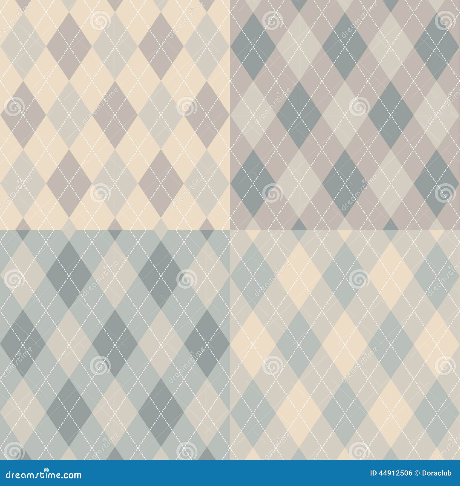 Seamless Argyle Pattern. Vector Set. Stock Vector - Illustration of ...