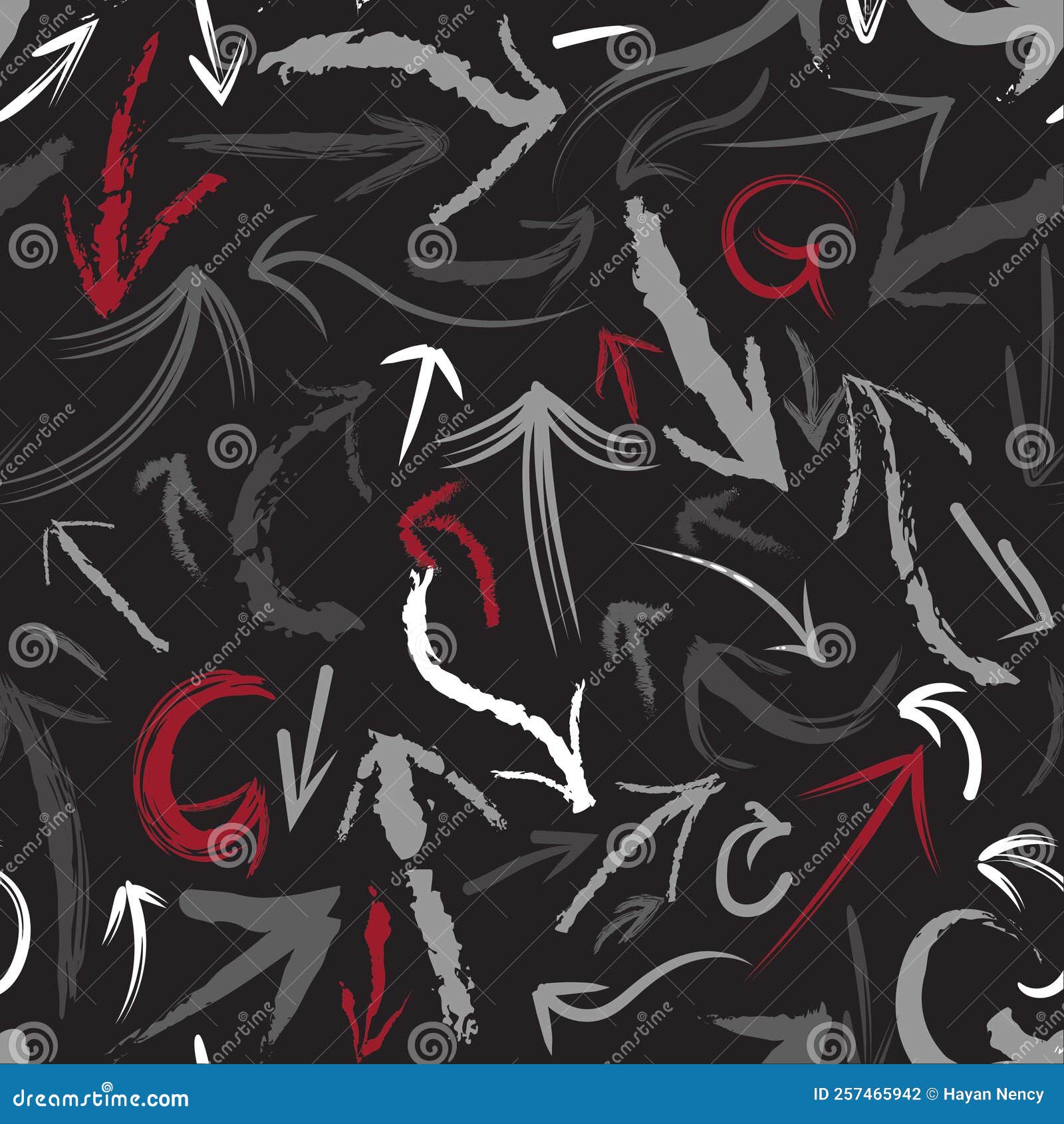 Seamless Arrow Pattern on Black Background Stock Vector - Illustration ...