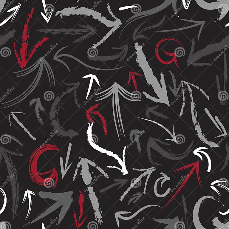 Seamless Arrow Pattern on Black Background Stock Vector - Illustration of arrow, seamless: 257465942