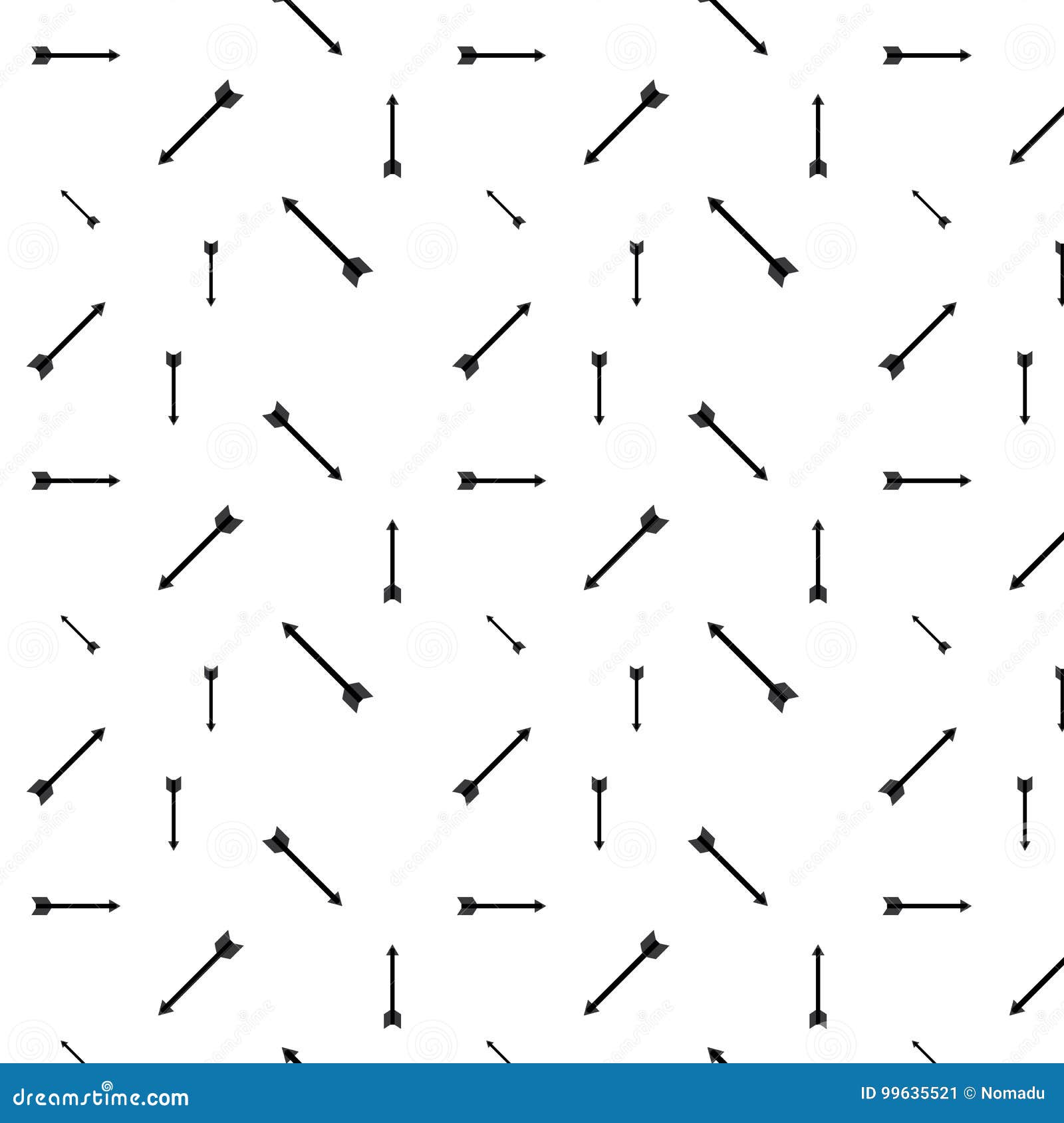Seamless Arrows Monochrome Pattern Stock Vector - Illustration of hand ...