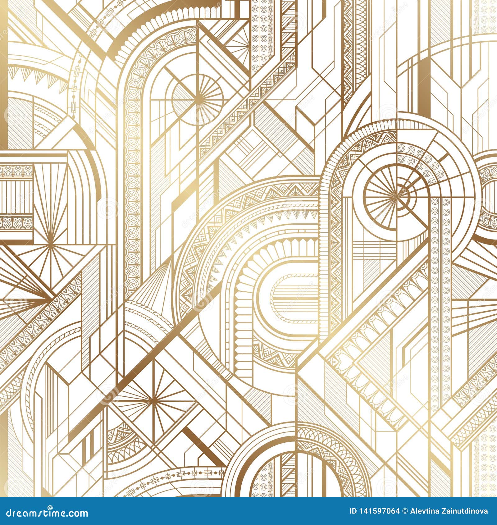 Seamless Art Deco Geometric Gold and White Pattern Stock Vector ... Seamless Art Deco Geometric Gold and White Pattern Stock Vector ...