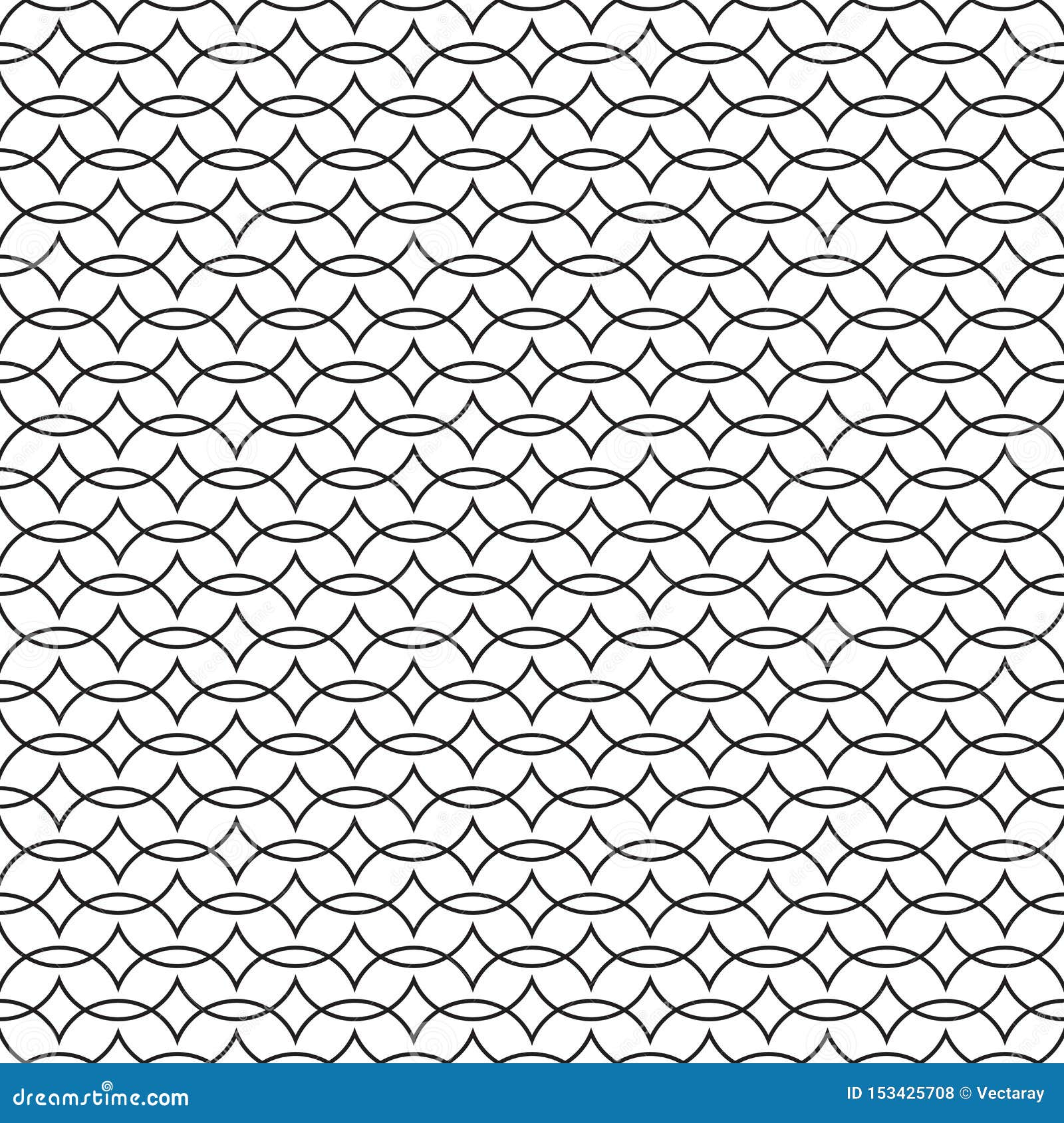 Seamless Art Deco Intersecting Circle Pattern Background Stock ...