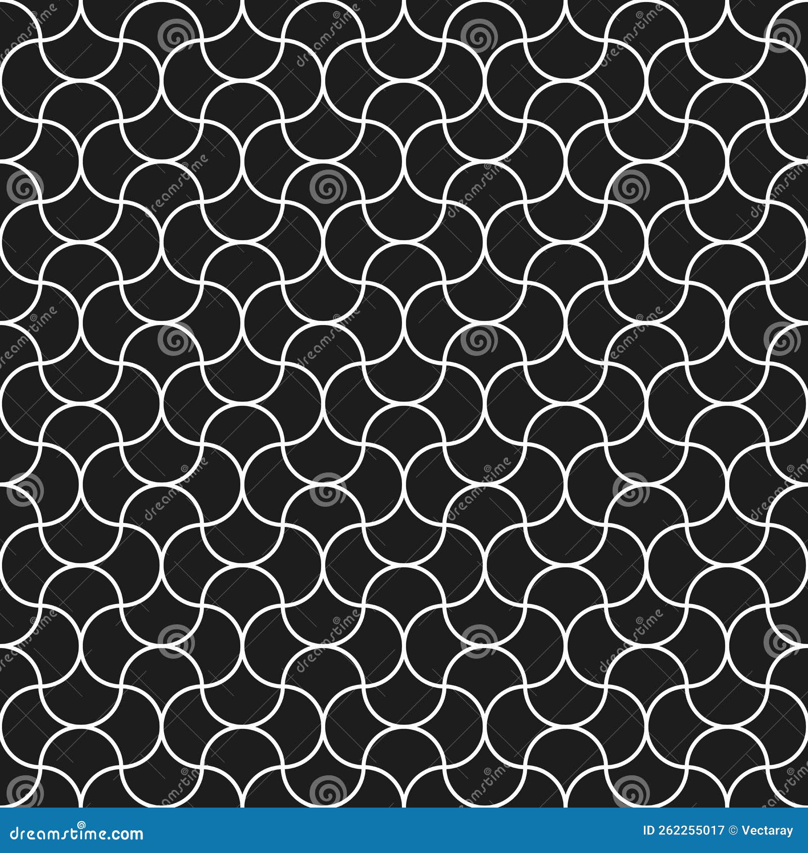 Seamless Art Deco Scallop Pattern Background Stock Illustration ...