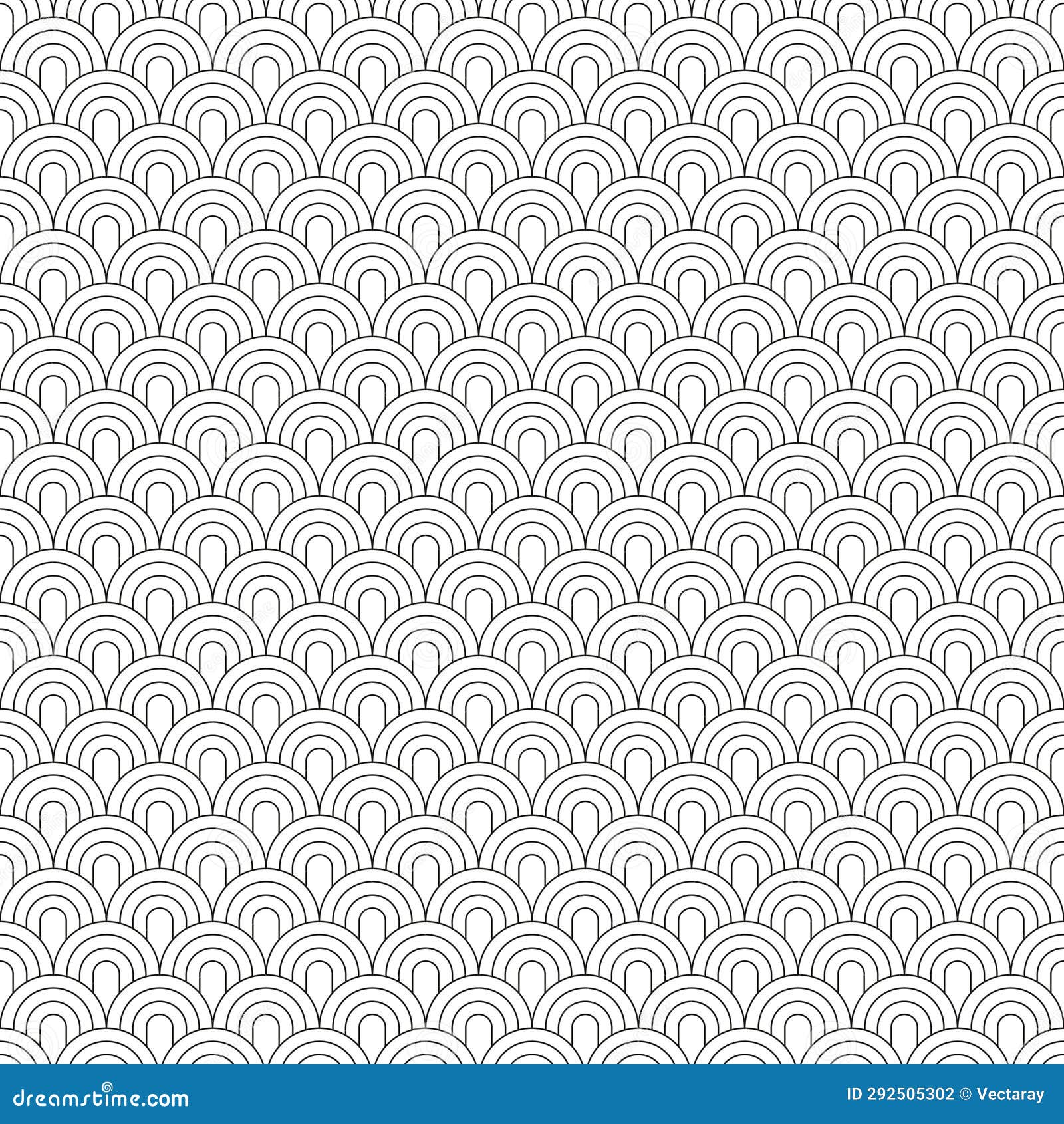 Seamless Art Deco Scallop Pattern Background Texture Stock Illustration ...