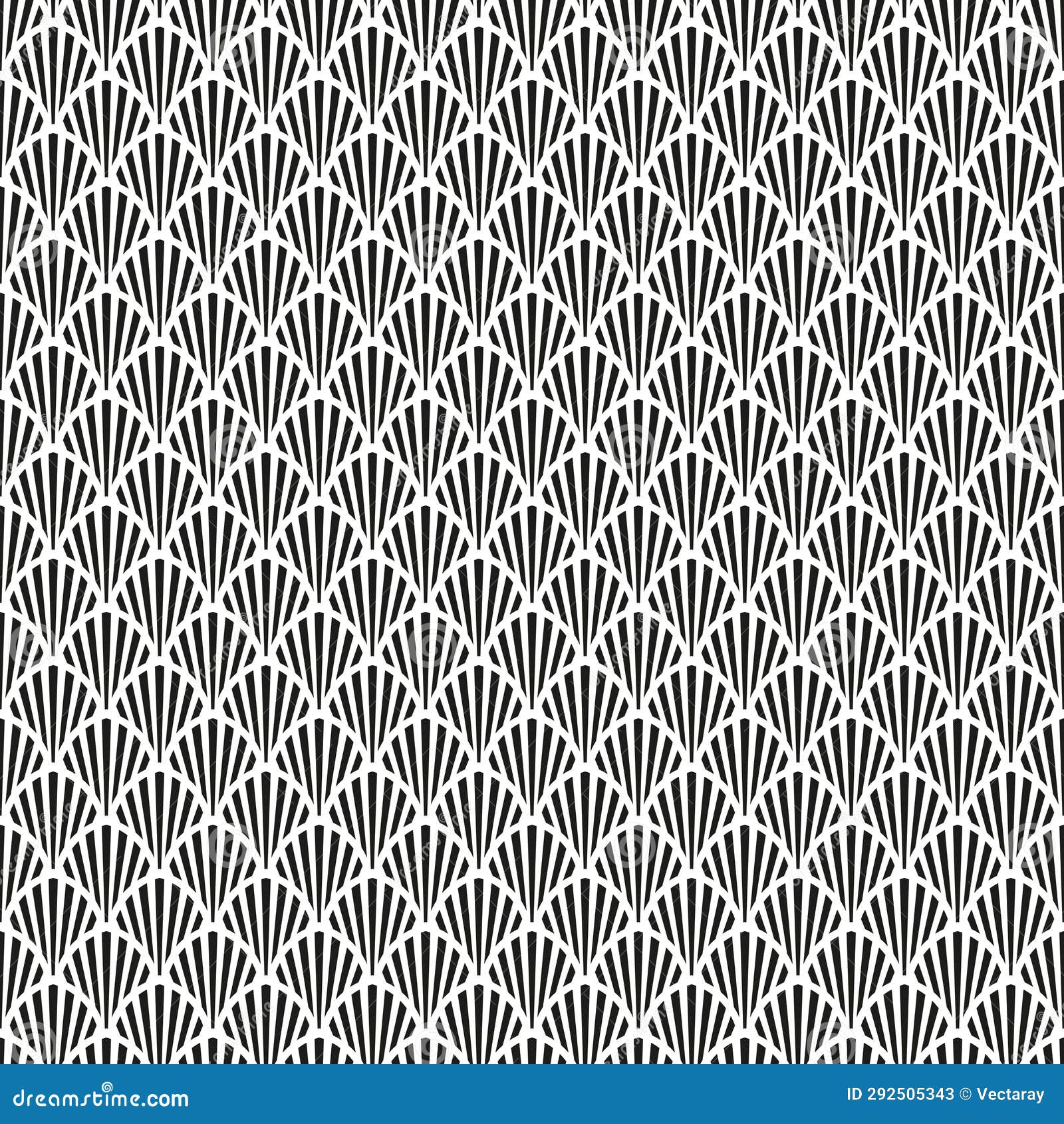 Seamless Art Deco Scallop Pattern Background Texture Stock Illustration ...
