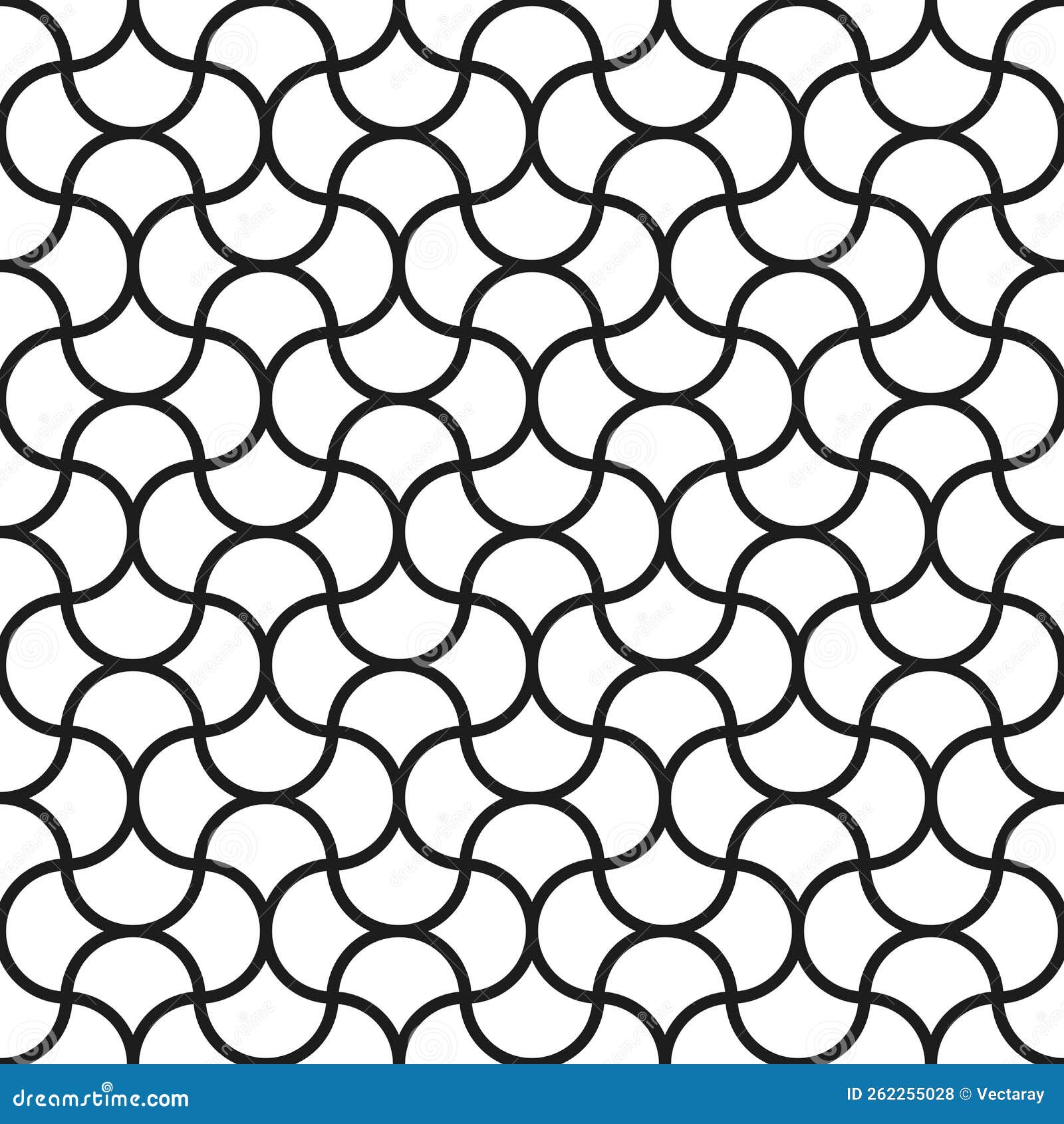 Seamless Art Deco Scallop Pattern Background Stock Illustration ...