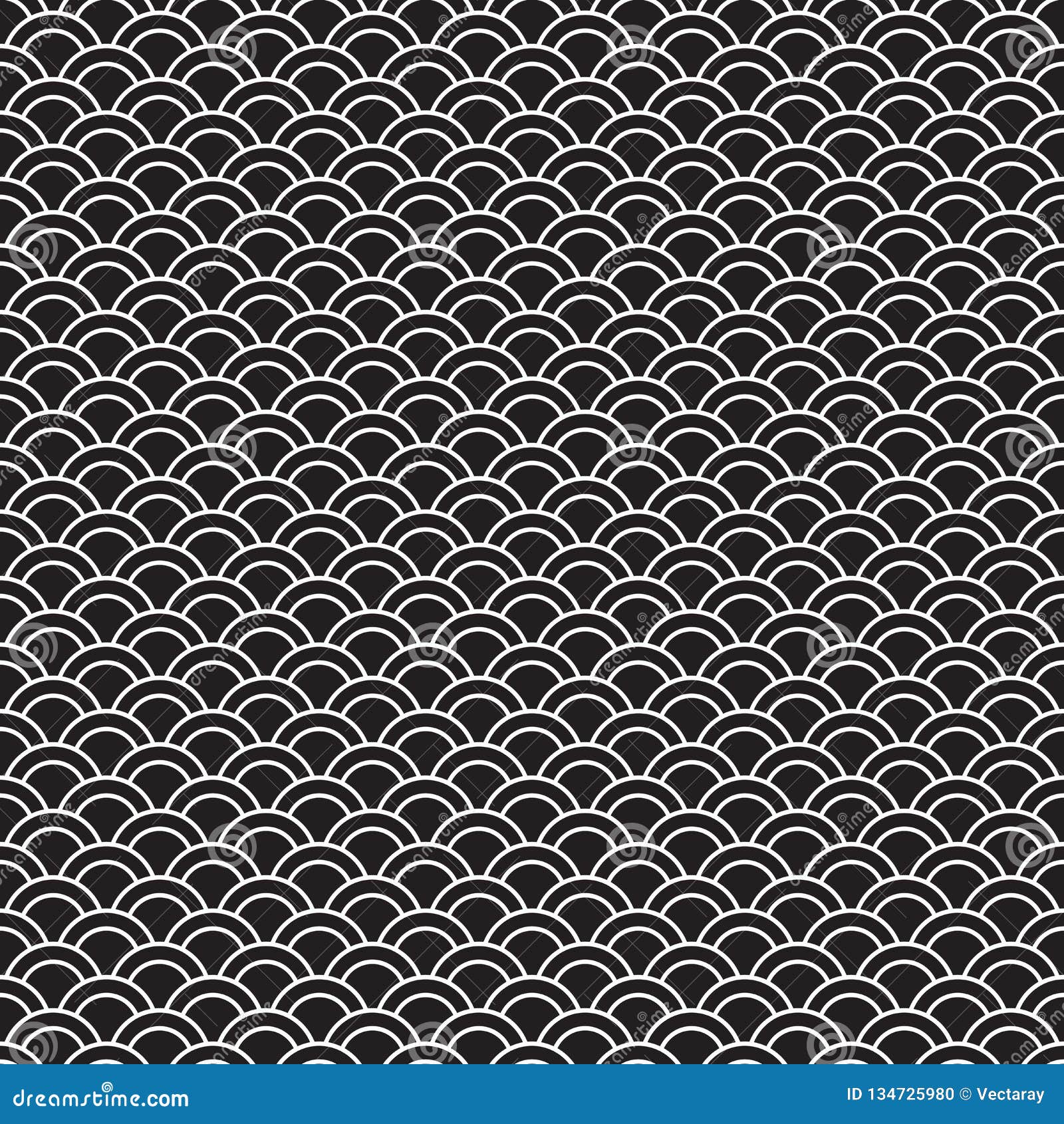 Seamless Art Deco Scallop Pattern Background Stock Vector ...