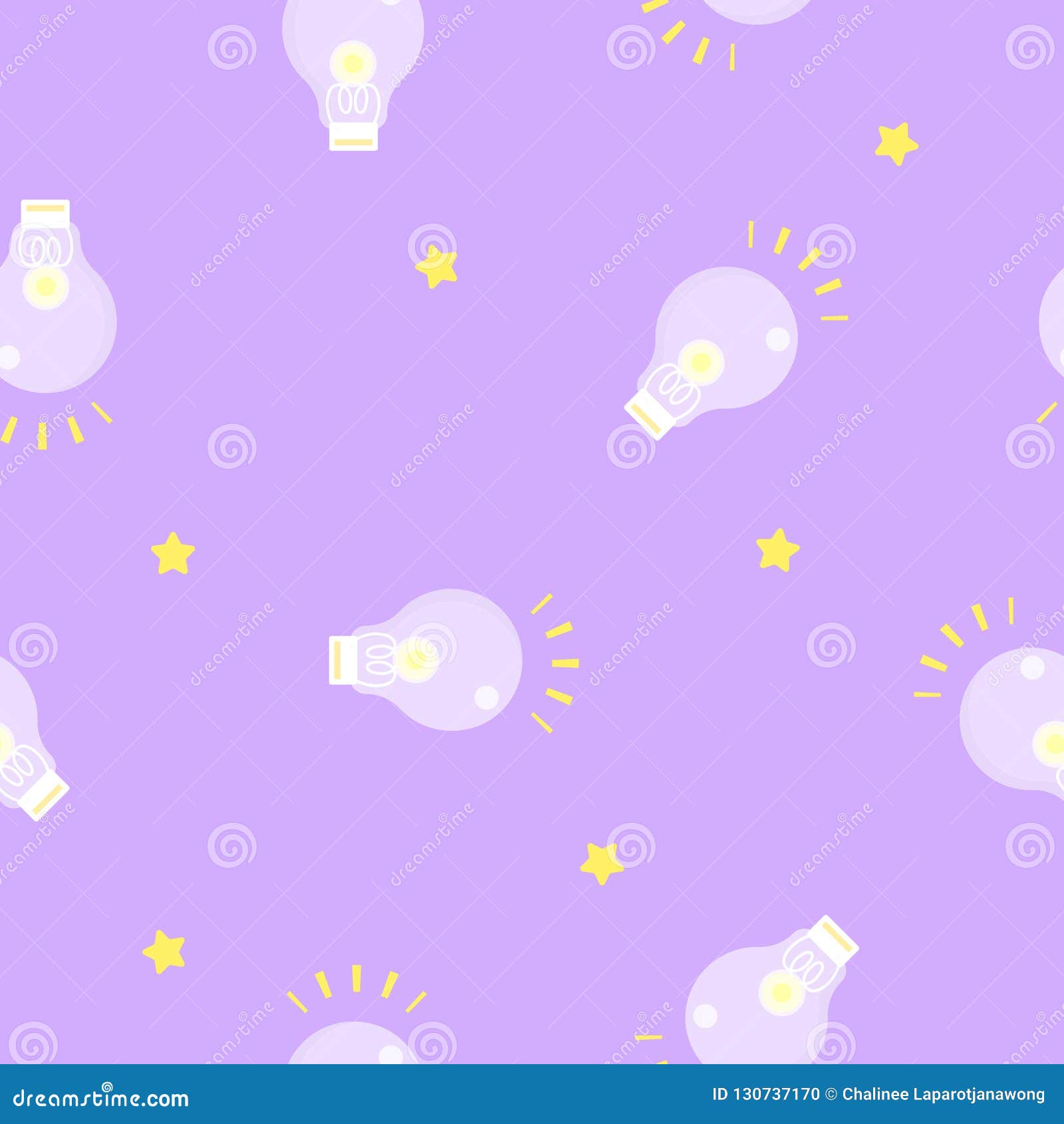 Seamless Art Light Bulb Lamp with Star Repeat Pattern in Purple ...