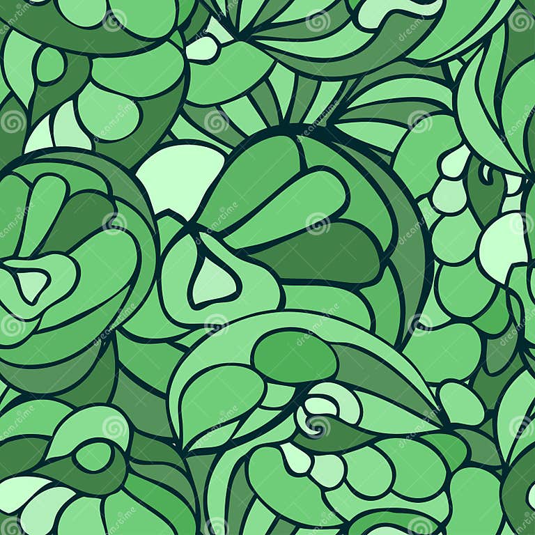 Seamless Art Pattern Green Color Stock Vector - Illustration of beauty ...