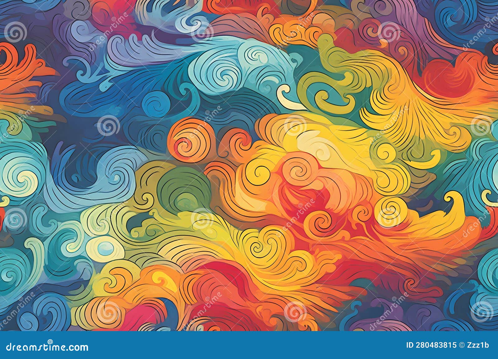 Seamless Artistic Background of Colored Diffusing Turbulent Fumes or ...