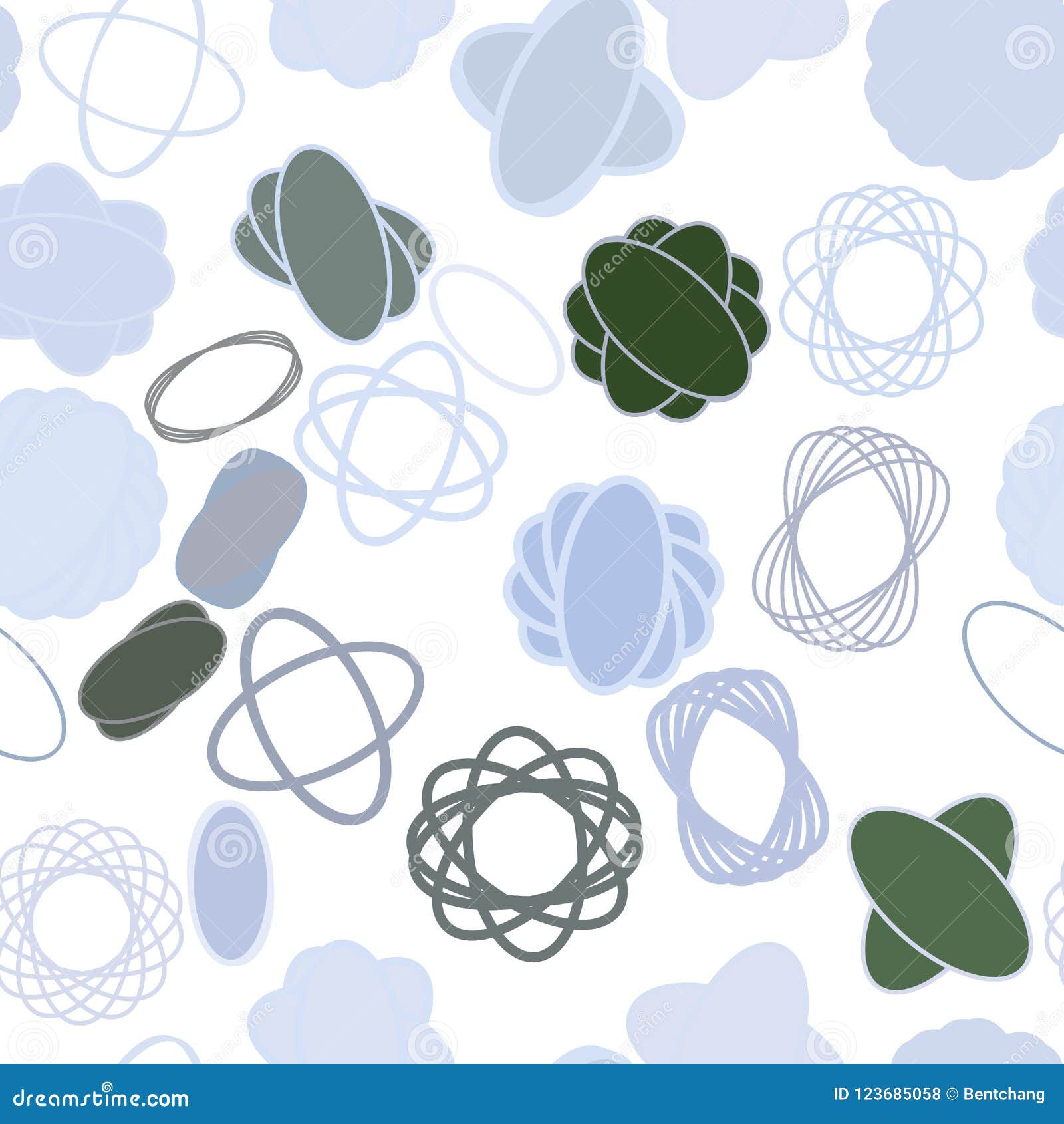 Seamless Artistic Oval & Mixed Background Pattern Abstract. Circles ...
