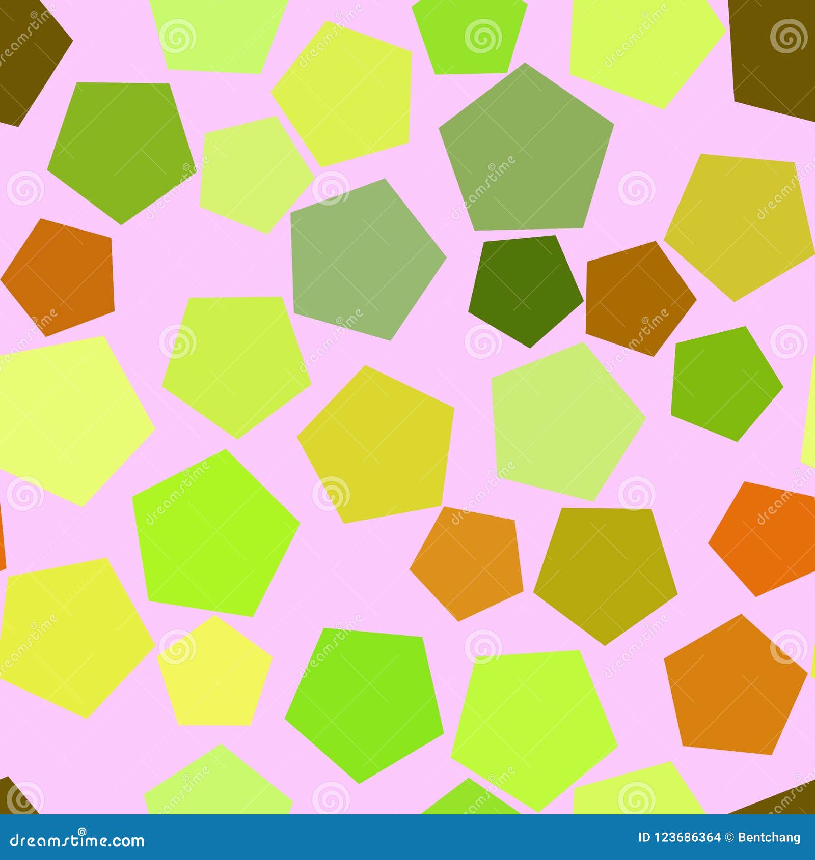 Seamless Artistic Pentagon Background Pattern Abstract. Style, Color ...