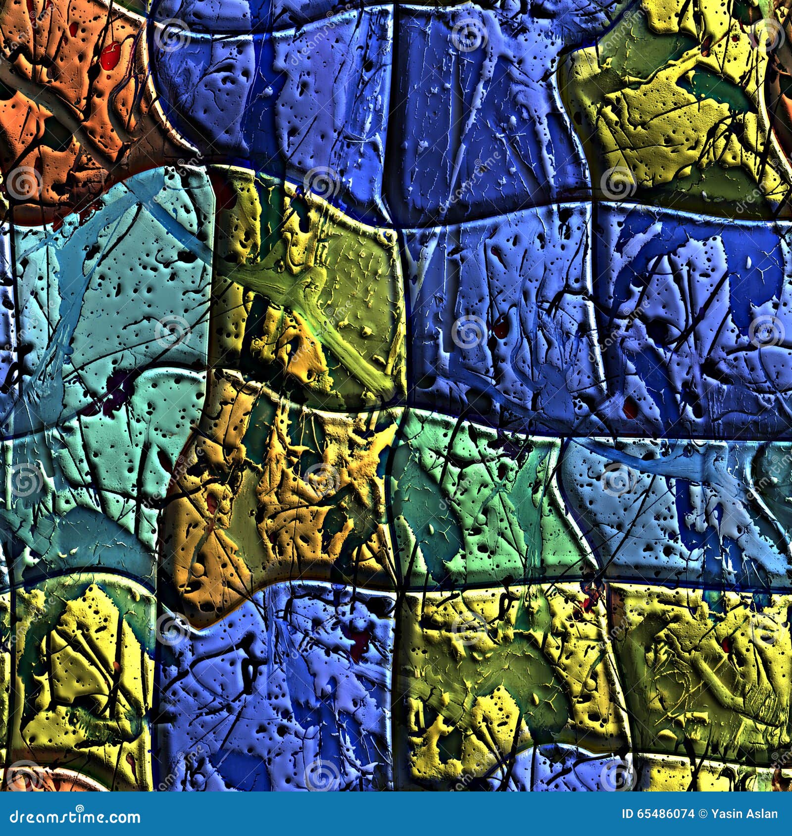 Seamless Artistic Tiles with Paint Splashes Stock Illustration ...