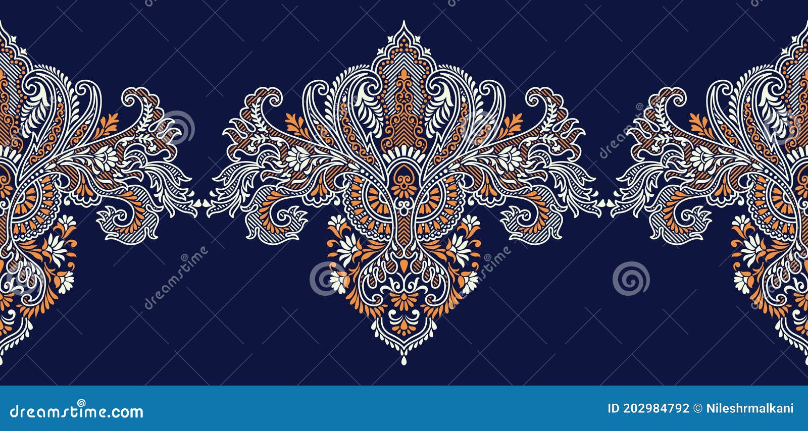 Seamless Asian Decorative Ethnic Border Design Stock Vector ...