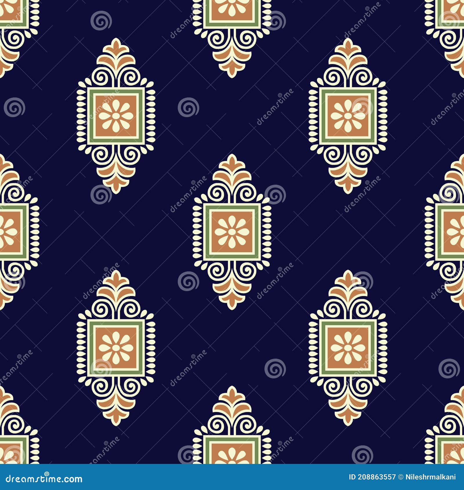 Seamless Asian Silky Fabric Pattern Design Stock Vector - Illustration ...