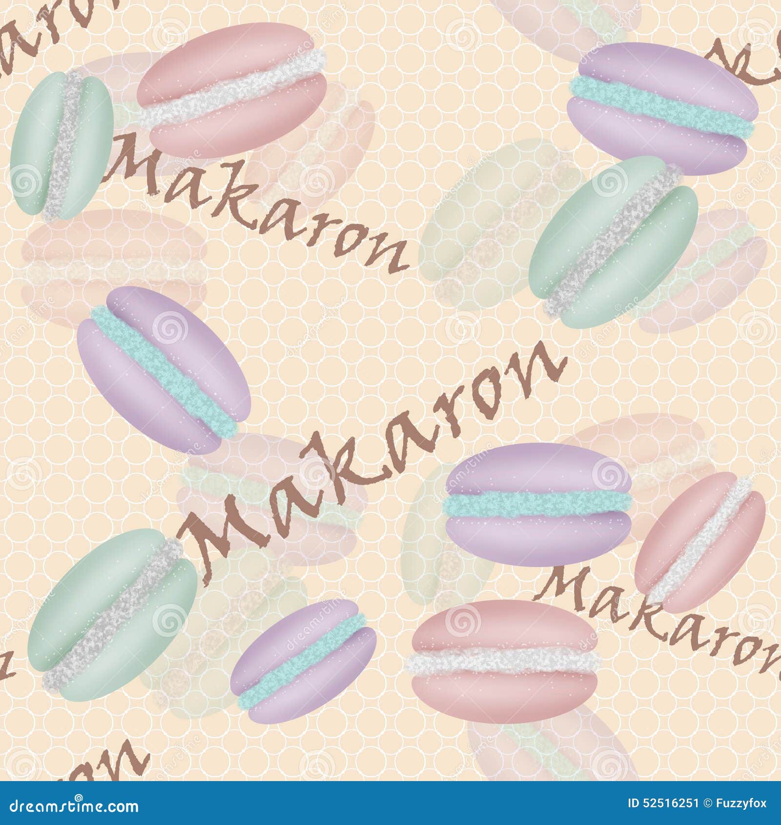 Seamless Assorted Macarons Pattern Background Illustrations ...