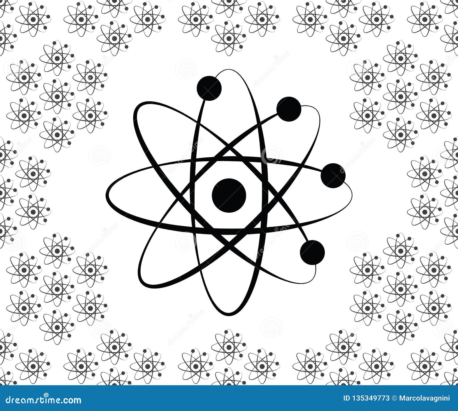 Seamless Atom Texture stock vector. Illustration of nucleus - 135349773