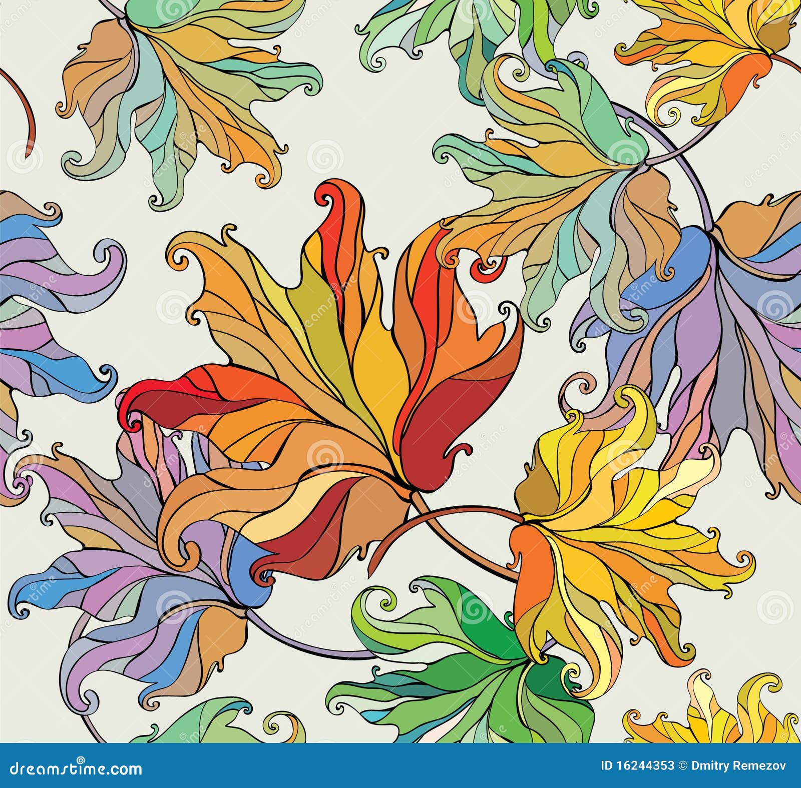 Seamless autumn background stock vector. Illustration of leaf - 16244353