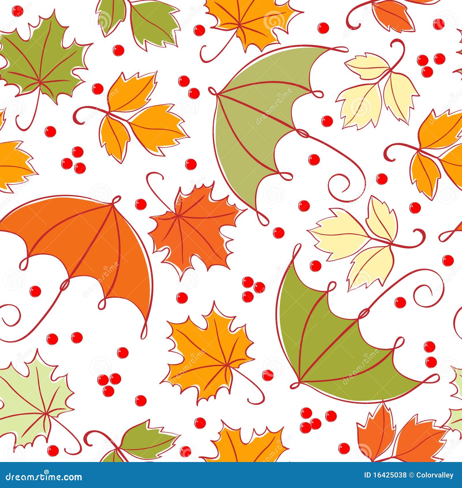Seamless autumn background stock vector. Illustration of pattern - 16425038