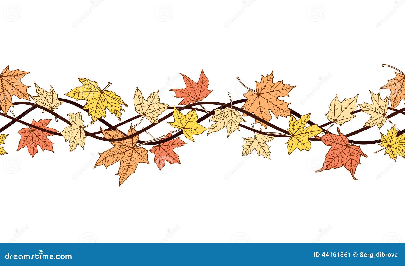 Seamless autumn branch stock vector. Illustration of abstract - 44161861