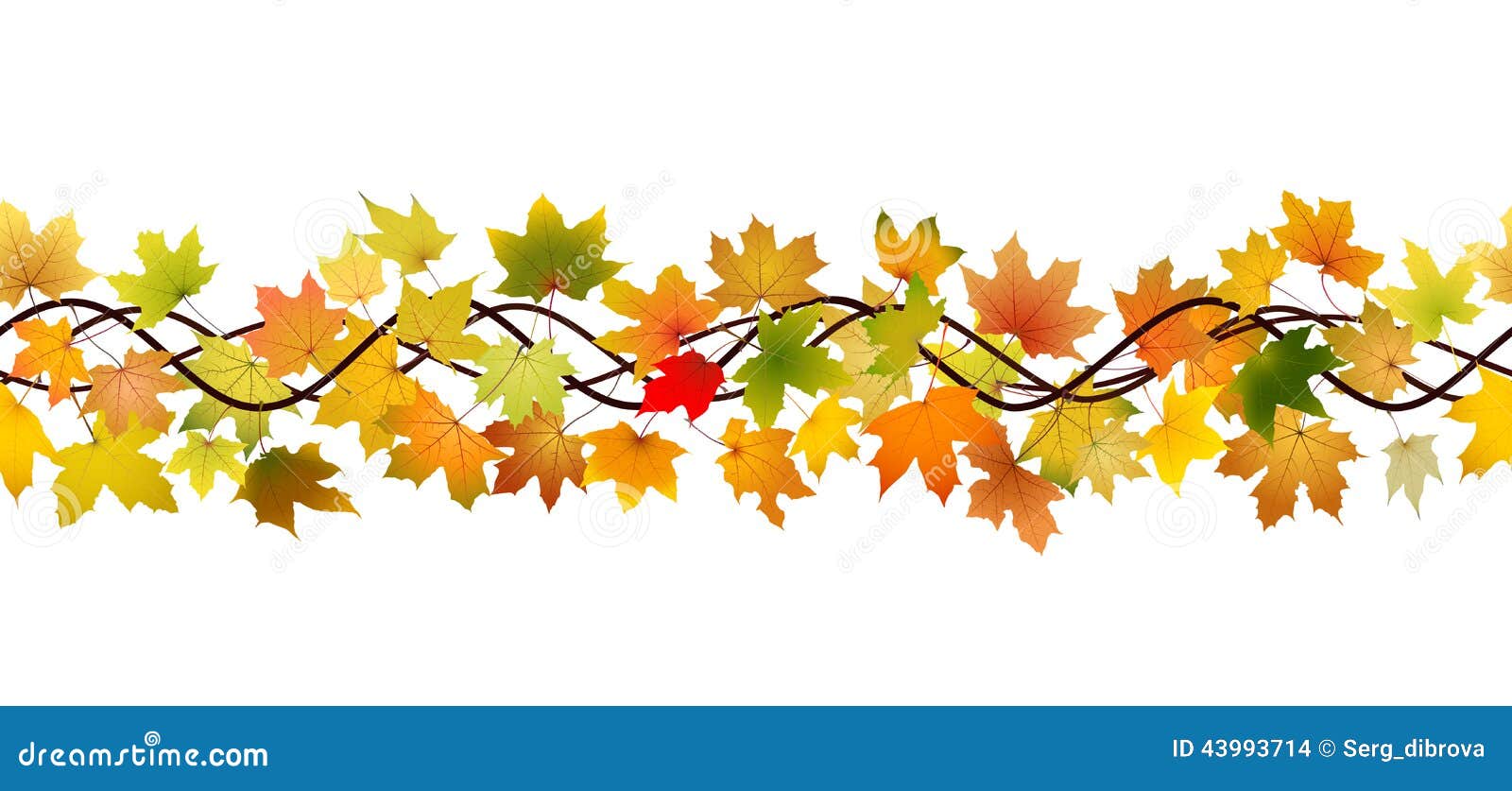 Seamless autumn branch stock vector. Illustration of green - 43993714