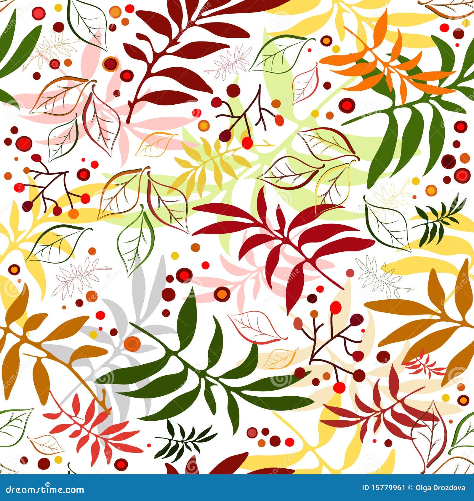 Seamless Autumn Floral Pattern Stock Vector - Illustration of seamless ...