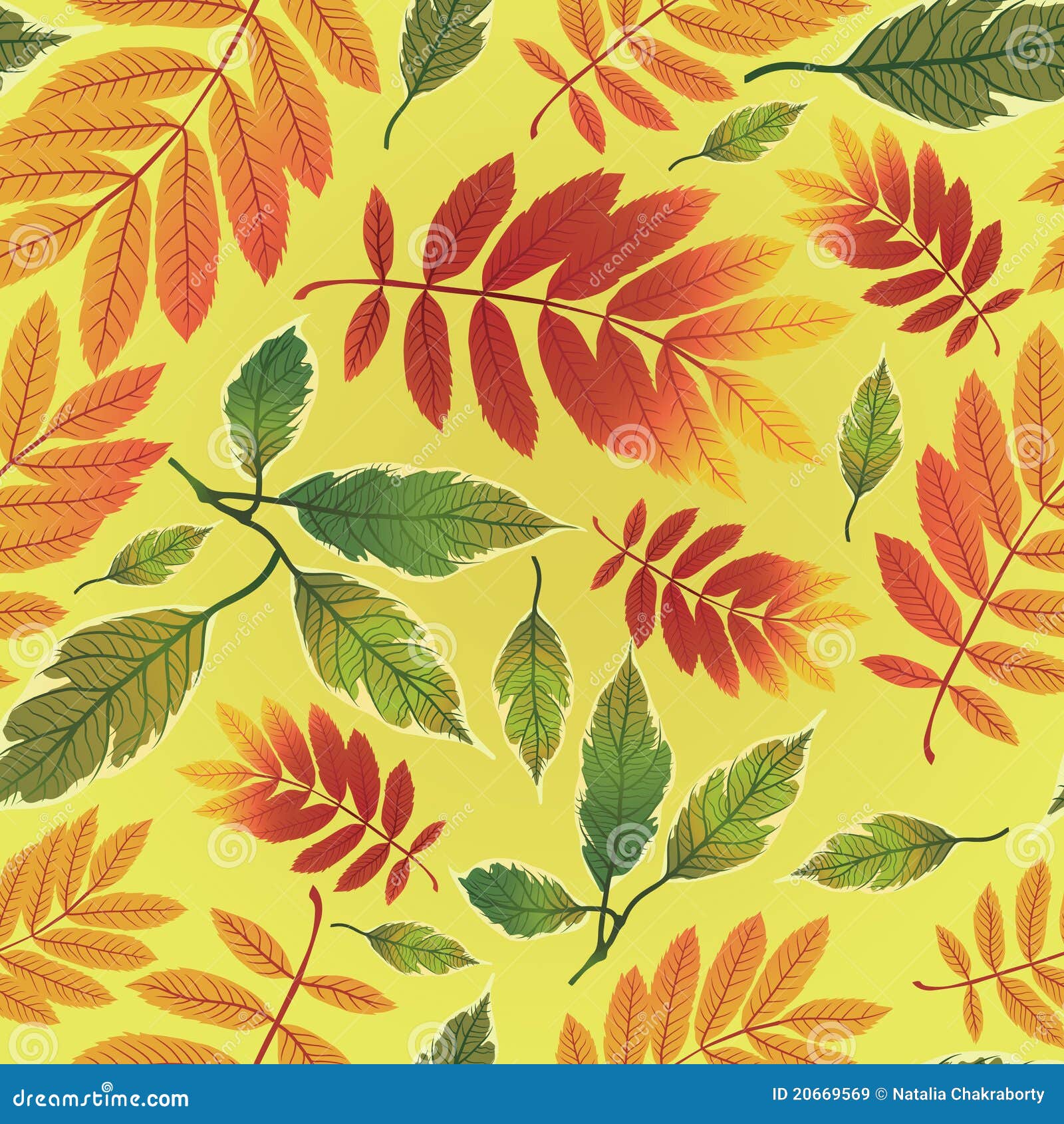 Seamless Autumn Leaves Background Stock Vector - Illustration of ...