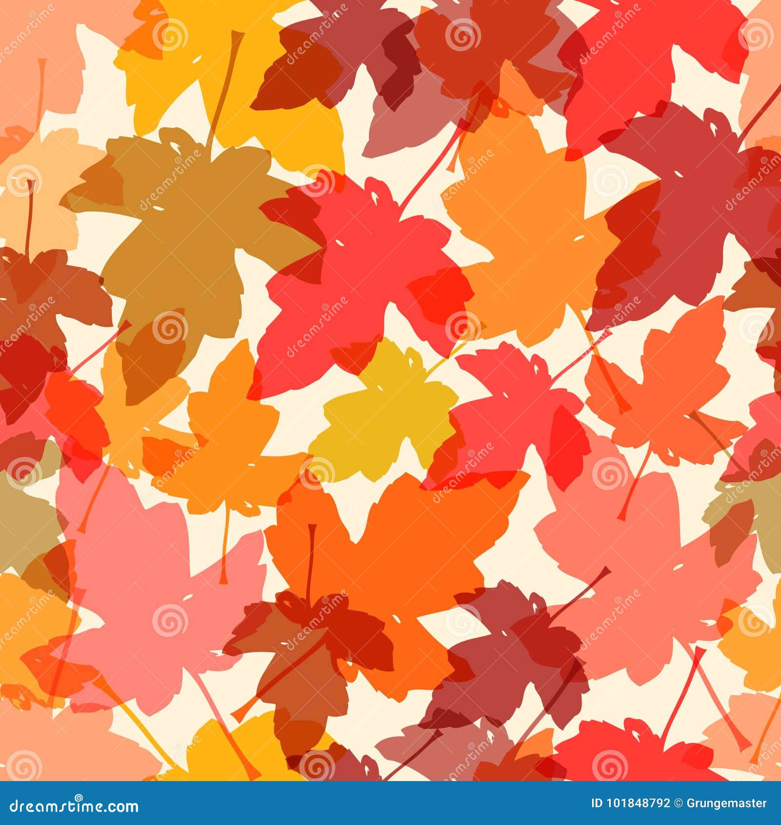 Seamless Autumn Leaves Background Stock Vector - Illustration of ...