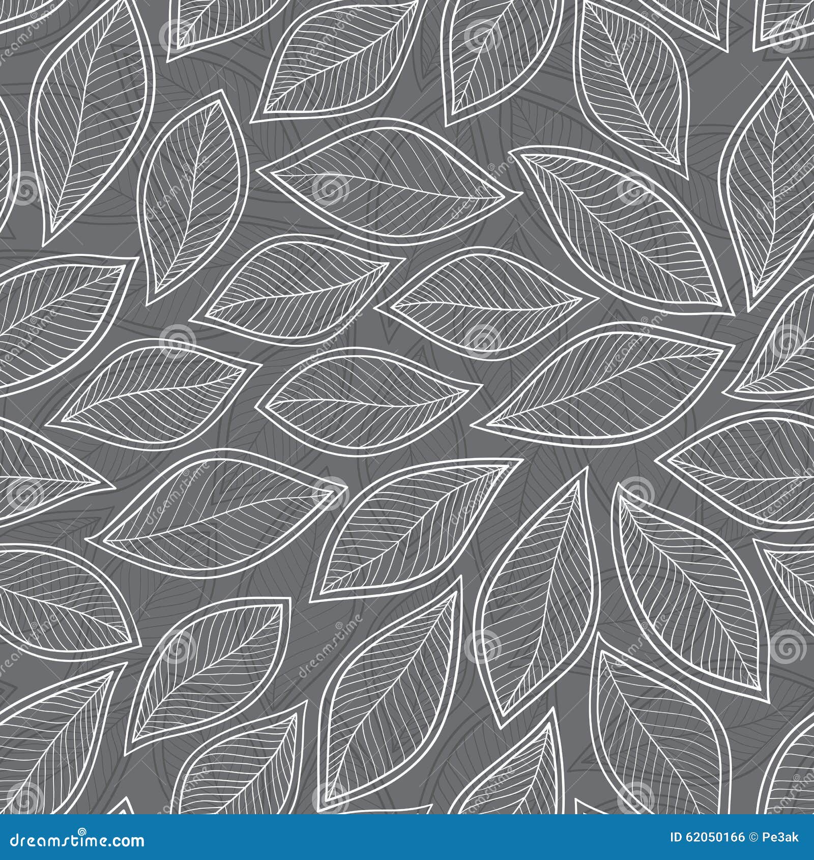 Seamless with Autumn Leaves on Grey Background. Stock Illustration ...