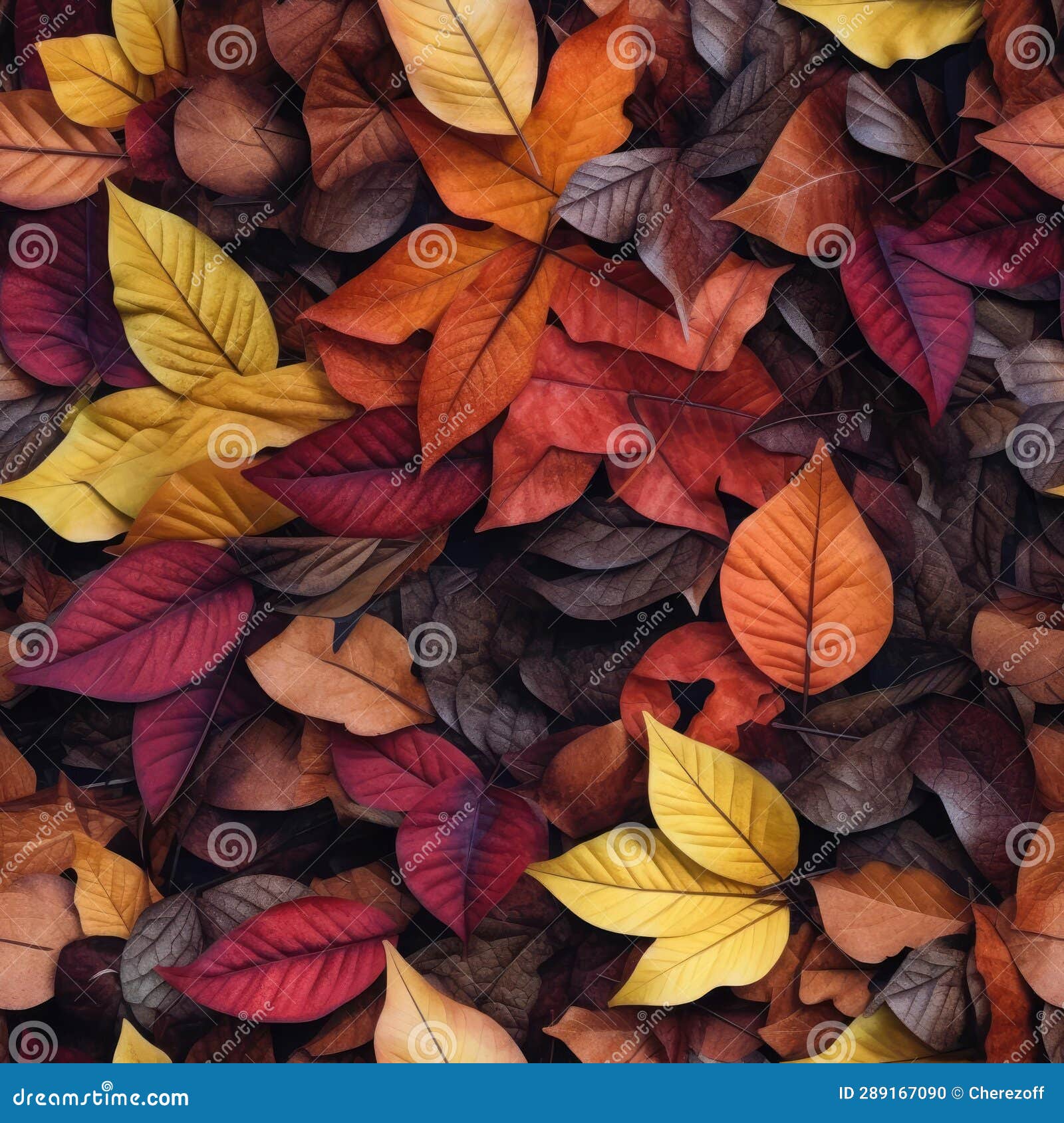 Seamless. Autumn Leaves on the Ground Stock Photo - Image of abstract ...