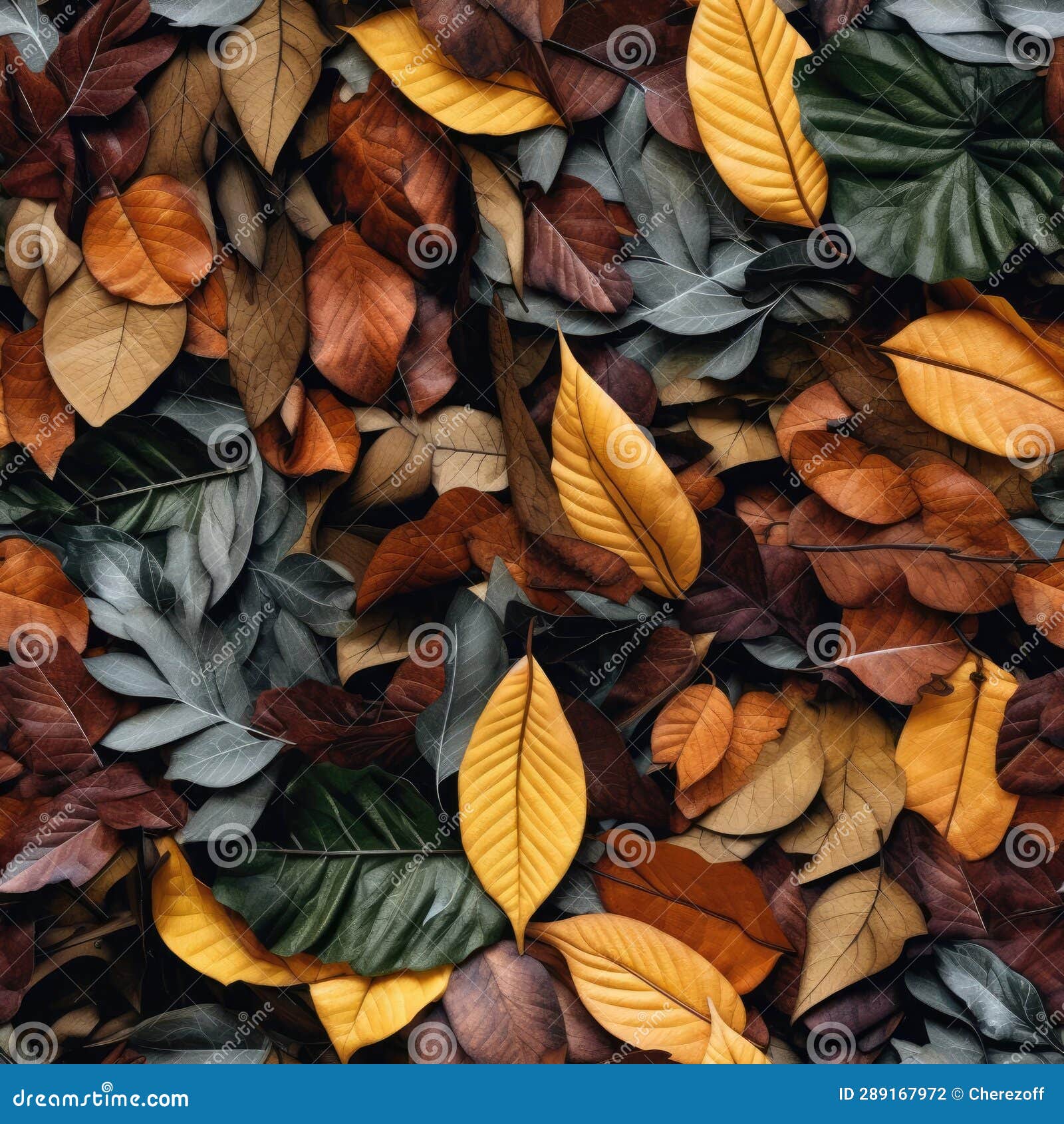 Seamless. Autumn Leaves on the Ground Stock Illustration - Illustration ...