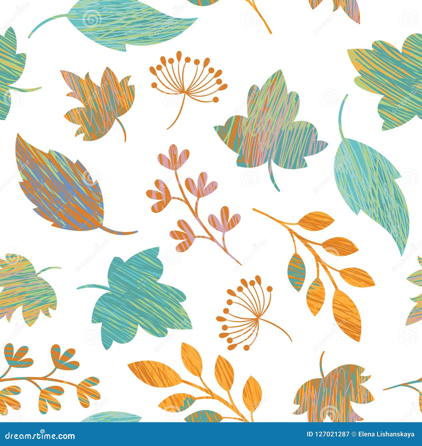 Seamless Autumn Leaves Pattern Stock Vector - Illustration of foliage ...