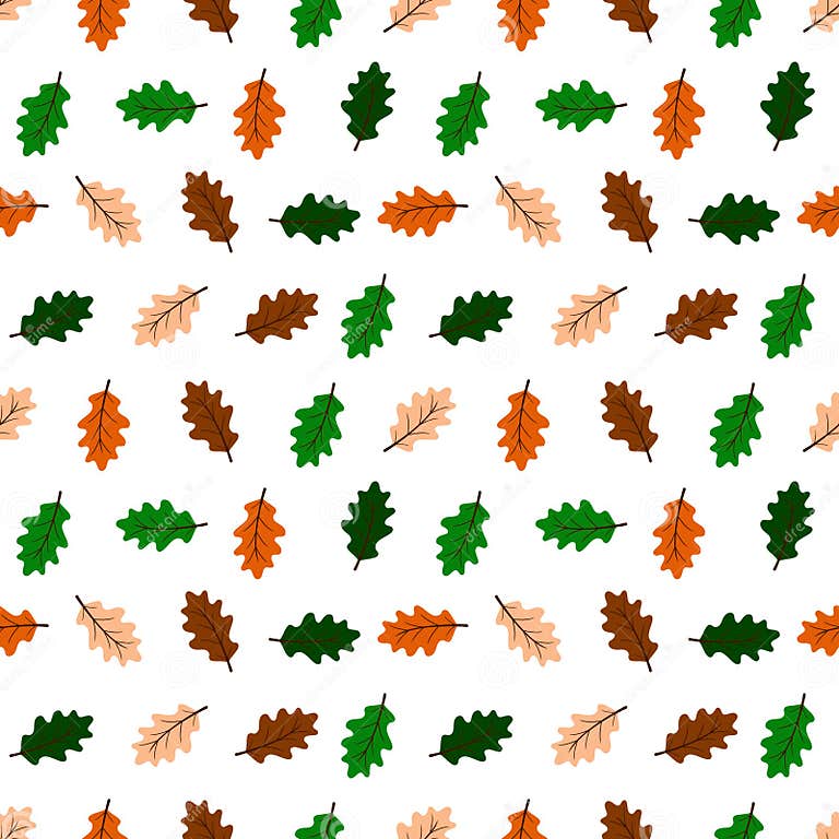 Seamless Autumn Oak Leaf Pattern for Background, Greeting Card ...