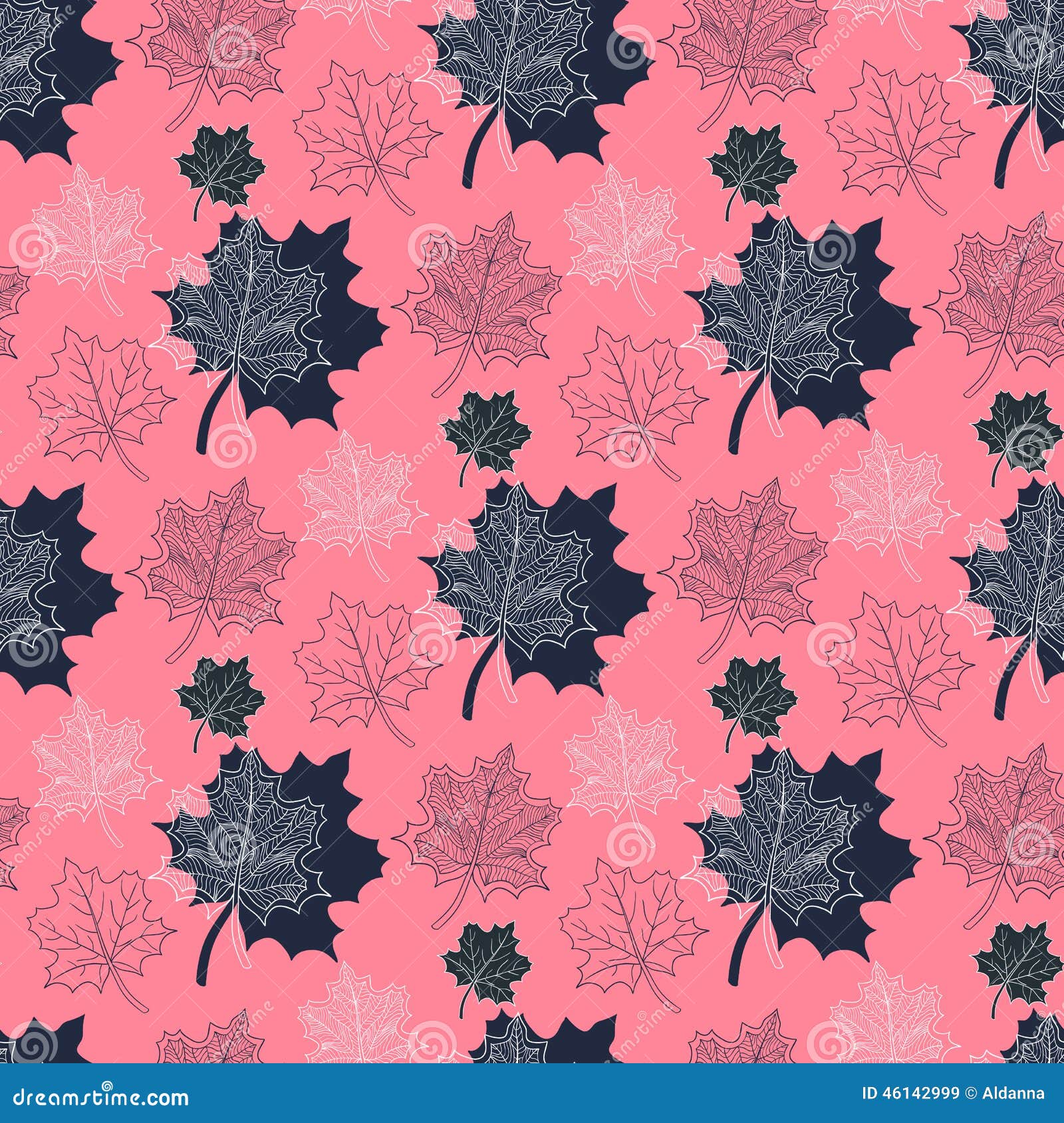 Seamless Autumn Pattern,abstract Leaf on a Pink Stock Vector ...