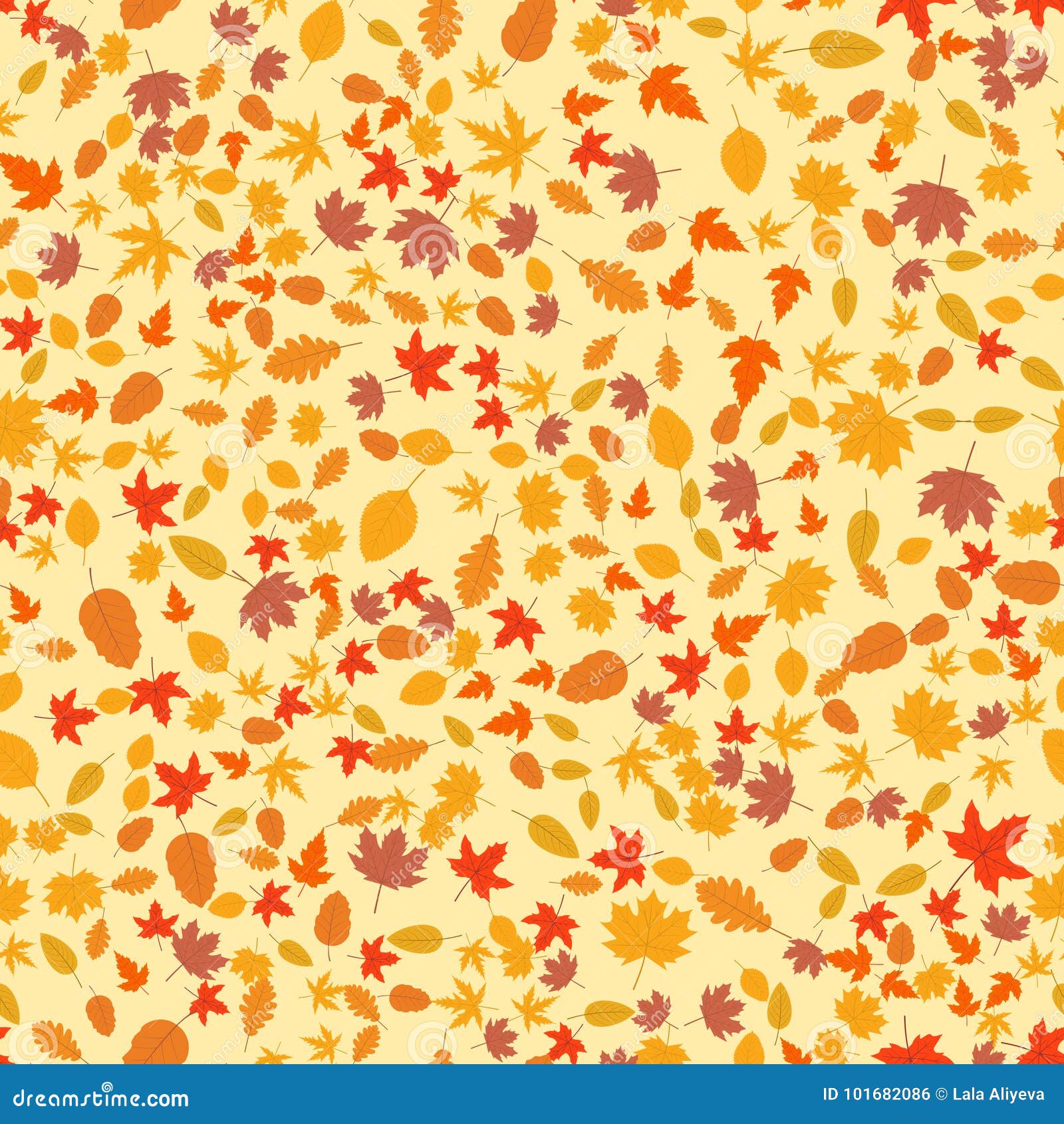Seamless Autumn Pattern with Leaves. Vector Background Stock ...