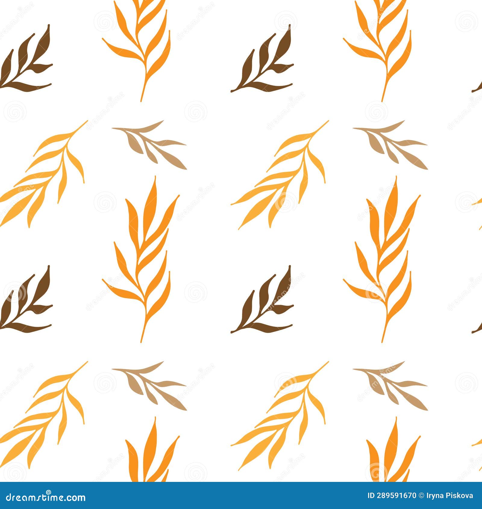 Seamless Autumn Pattern with Leaves on a White Background Stock ...
