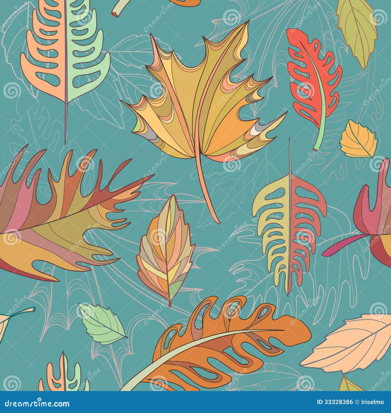 Seamless autumn pattern stock illustration. Illustration of plant ...