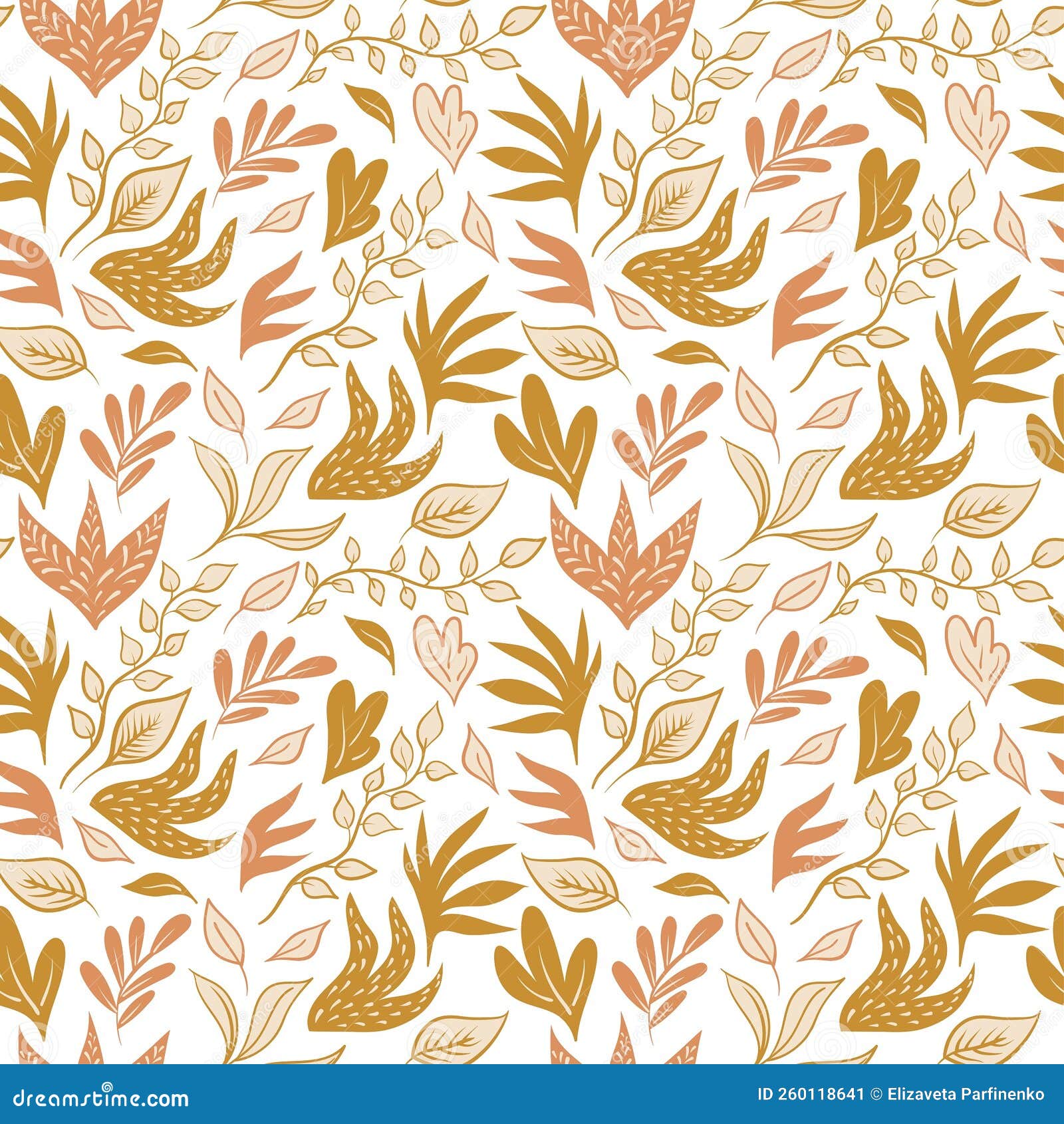 Seamless Autumn Pattern.repeating Vector Texture.stylized Autumn Leaves ...