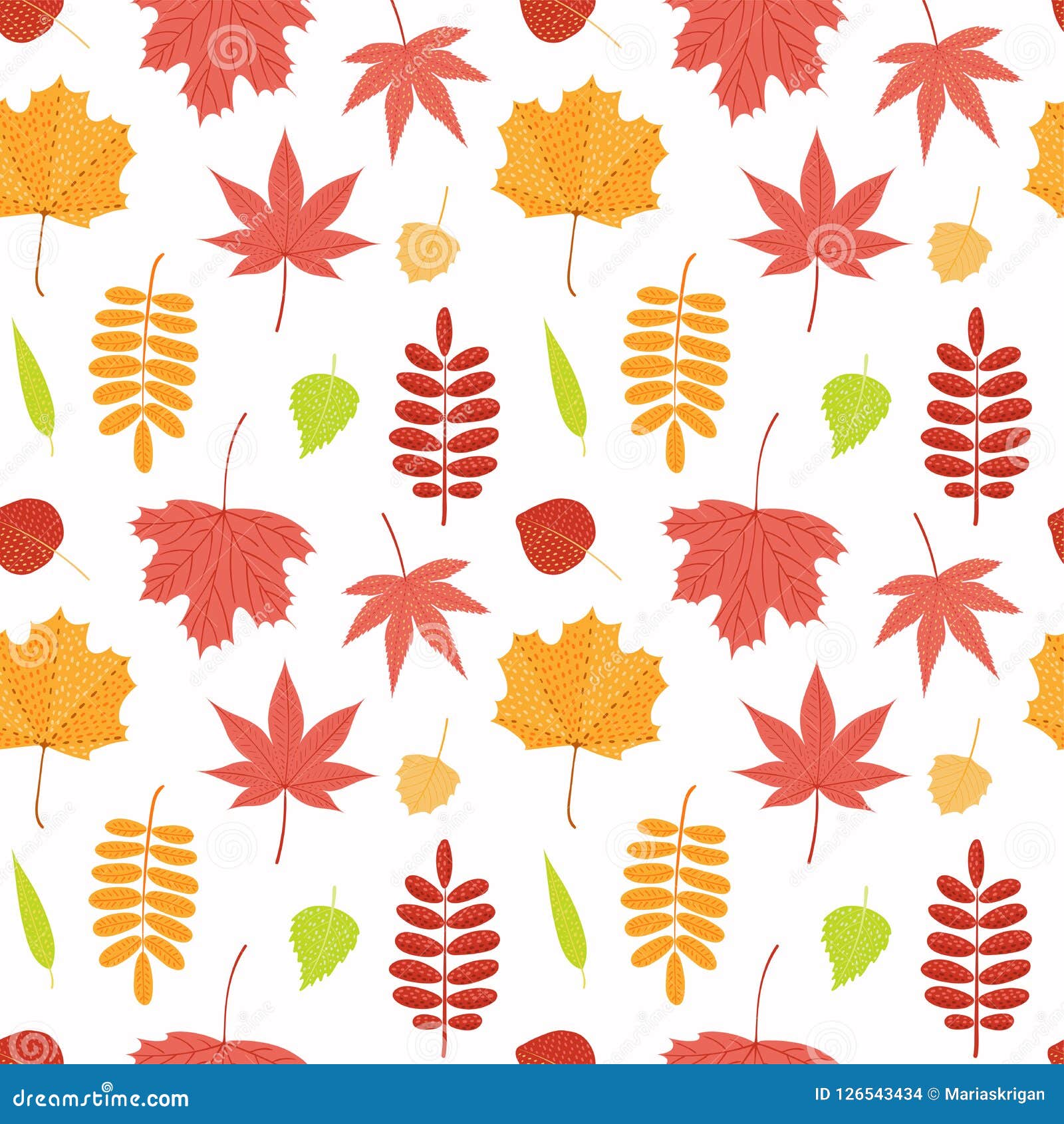 Seamless autumn pattern stock vector. Illustration of doodle - 126543434