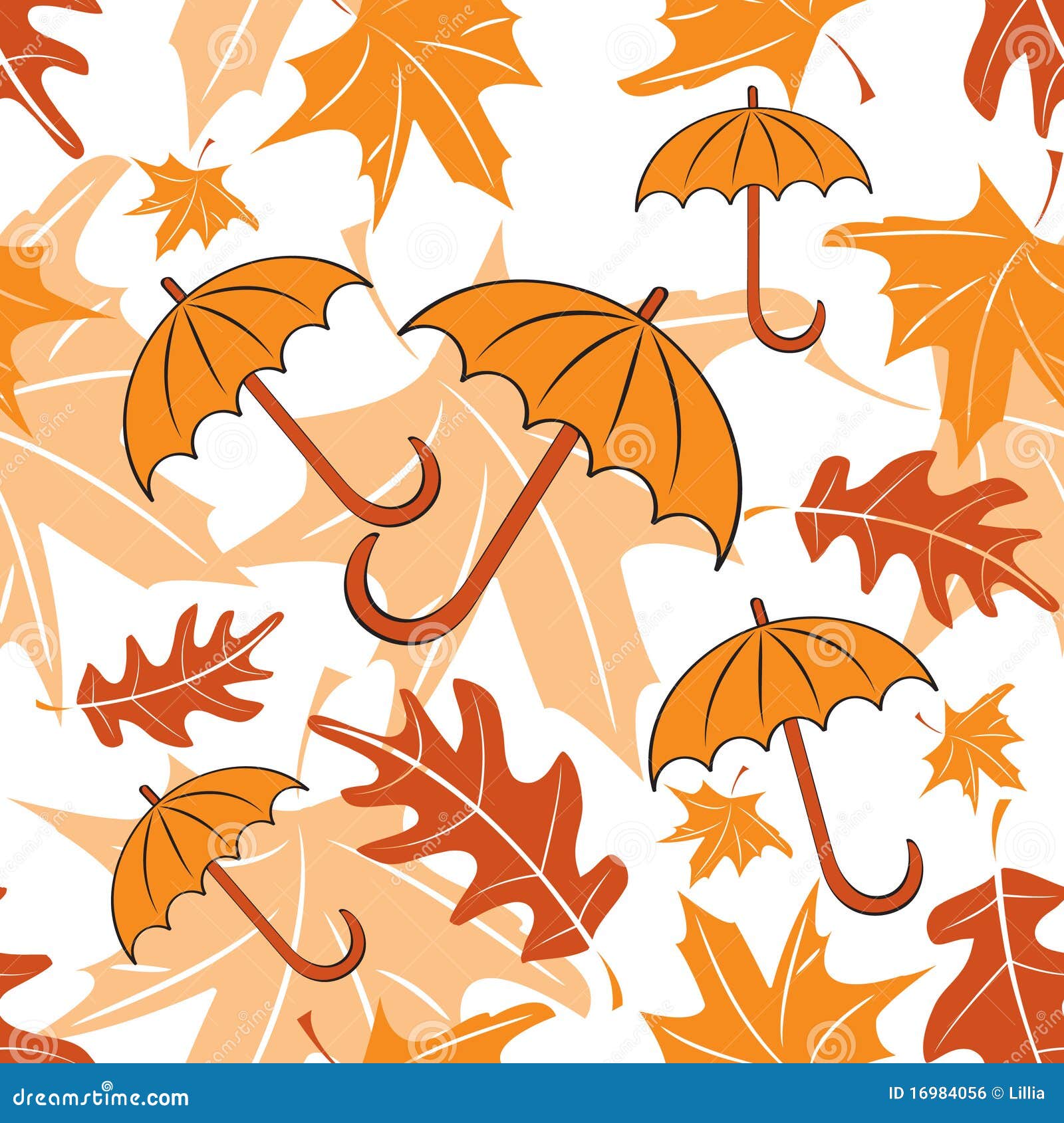 Seamless Autumnal Pattern with Umbrellas Stock Vector - Illustration of ...