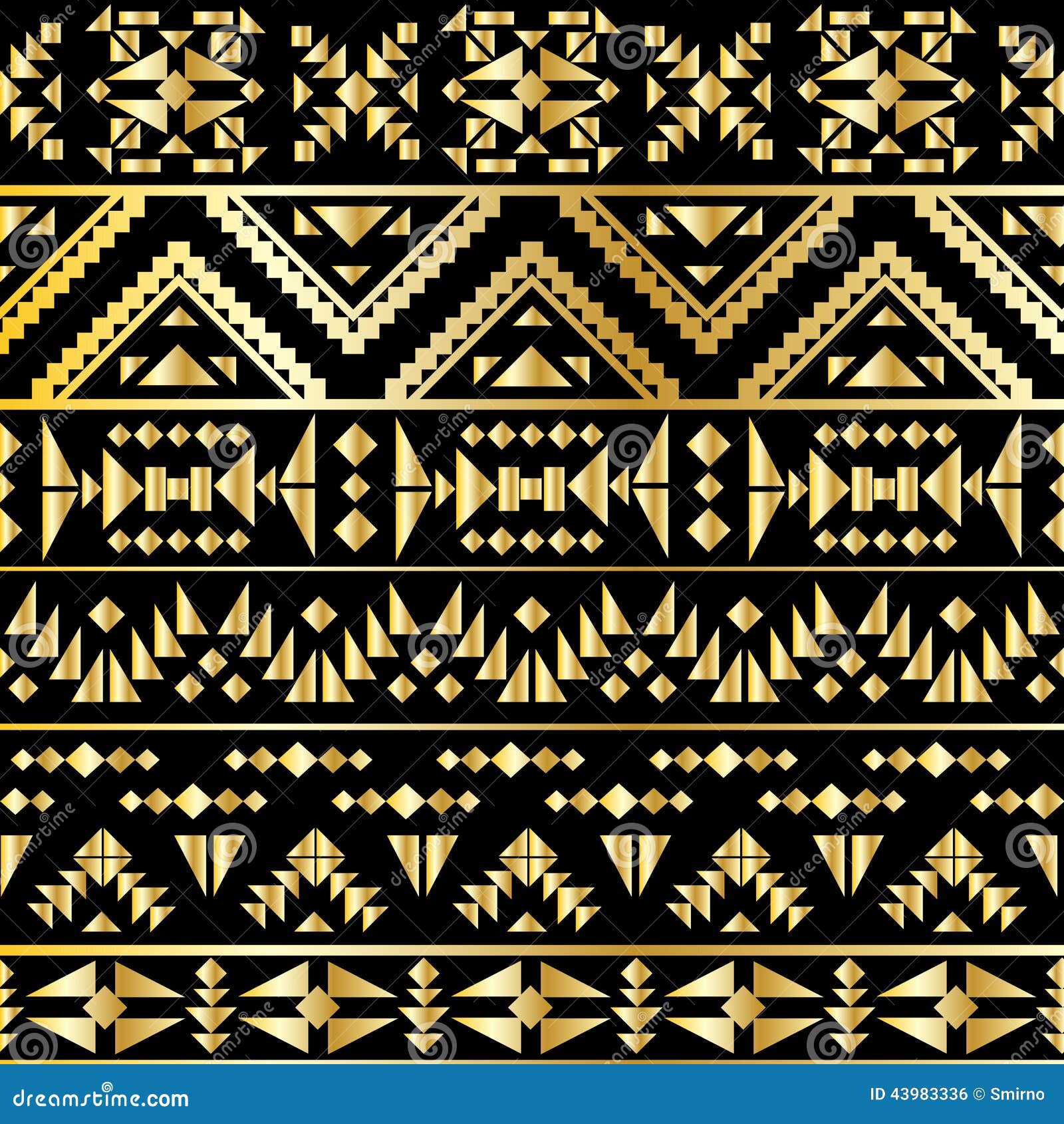 Seamless Aztec Pattern Art Deco Style, Vector Illustration Stock Vector ...